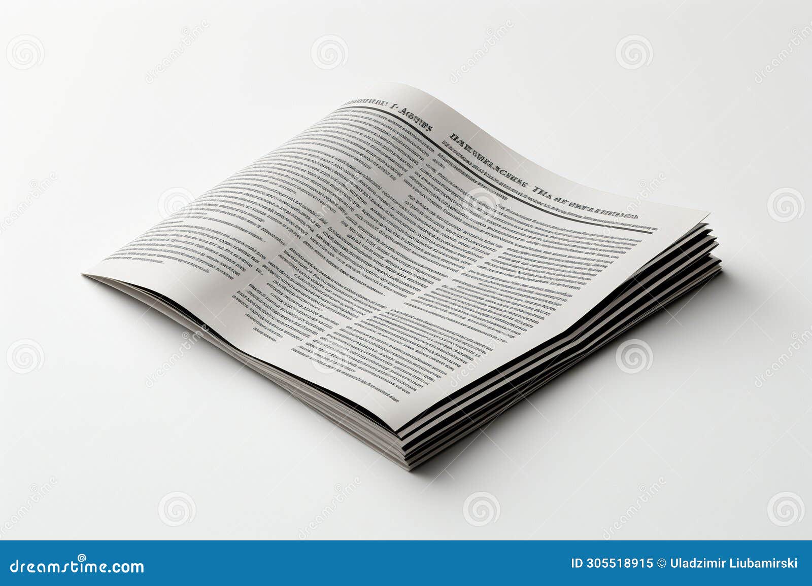 A Thick Newspaper Lies on a White Background. Generated by Artificial ...