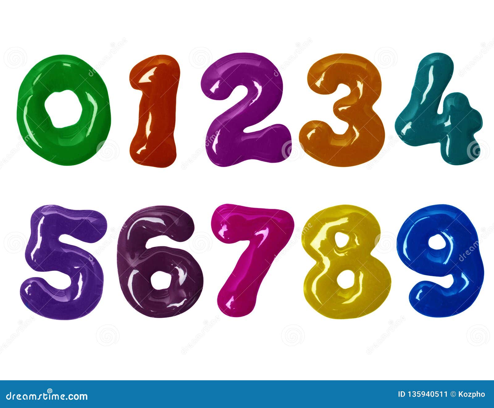 Thick Numbers Made of Colorful Glaze in High Resolution Stock ...