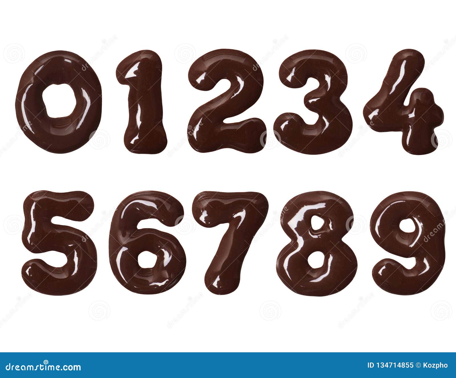 Thick Numbers Made of Melted Chocolate in High Resolution Stock ...
