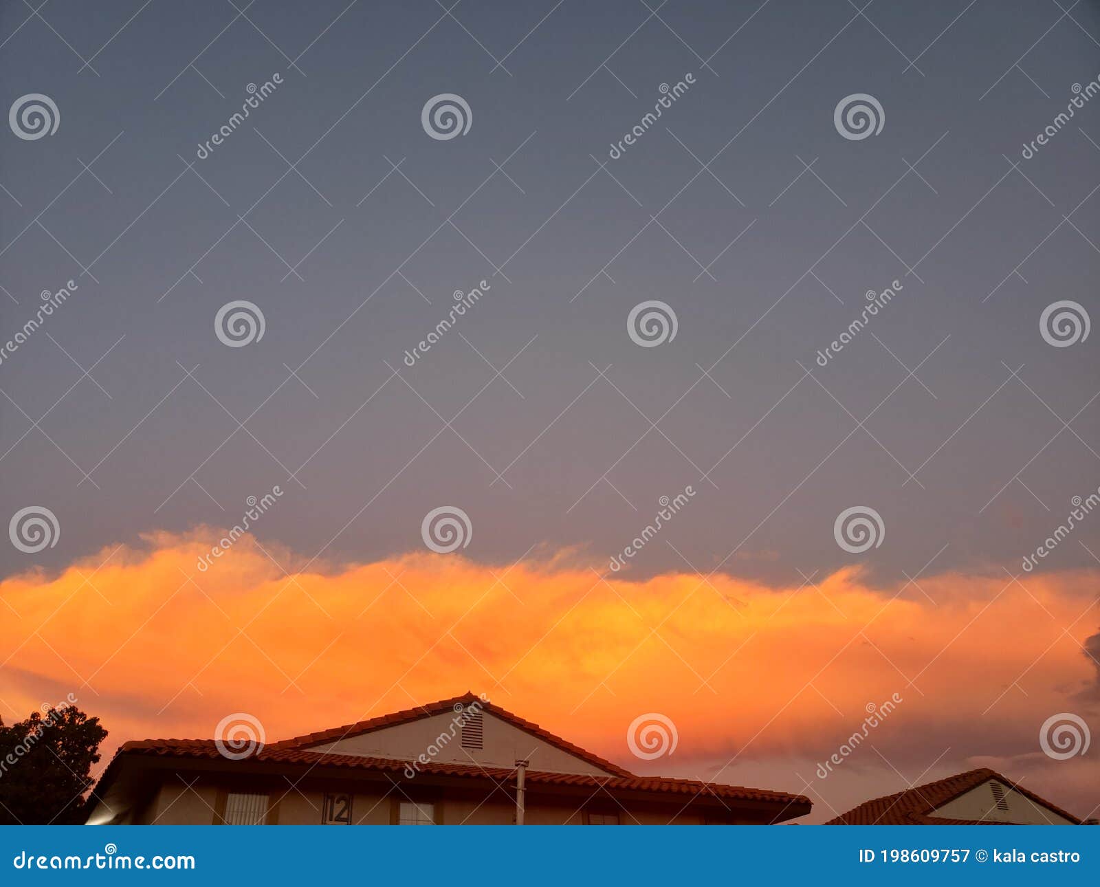 Thick Orange Arizona Clouds Stock Image - Image of afterglow, clouds ...