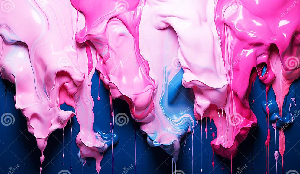 Thick Paint Running Down the Wall. AI Generated Stock Illustration ...