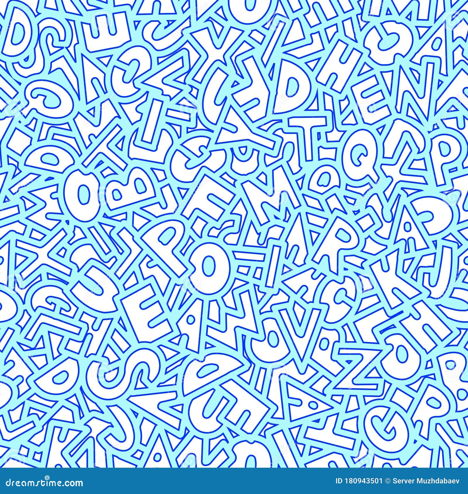 Thick Pattern of Drawn Letters Stock Illustration - Illustration of ...