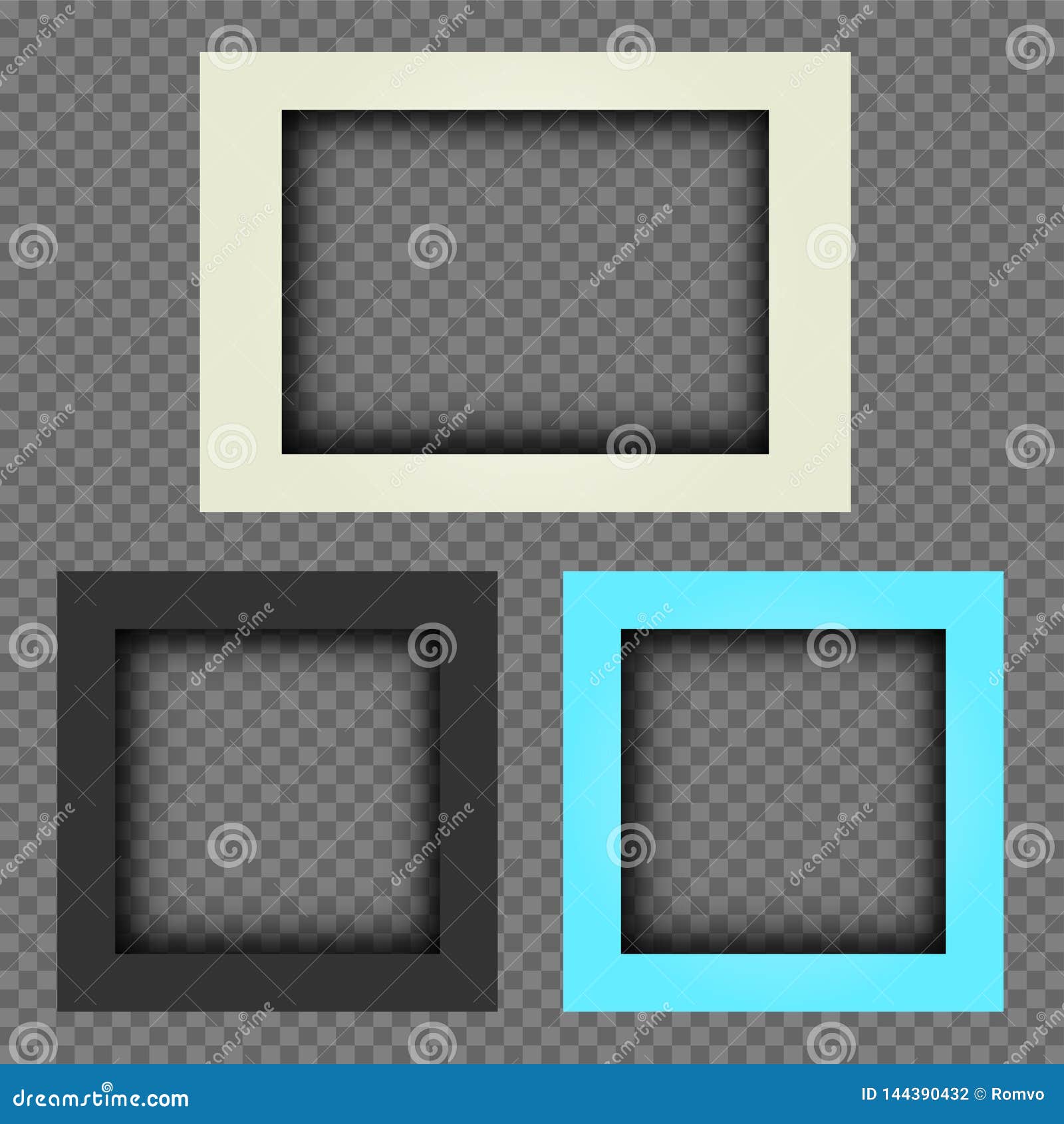 Thick Photo Frames Transparent Background Stock Vector - Illustration ...