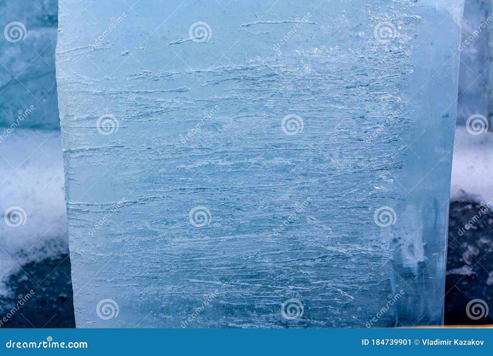Thick Piece of Ice with a Melting Structure. Stock Image - Image of ...