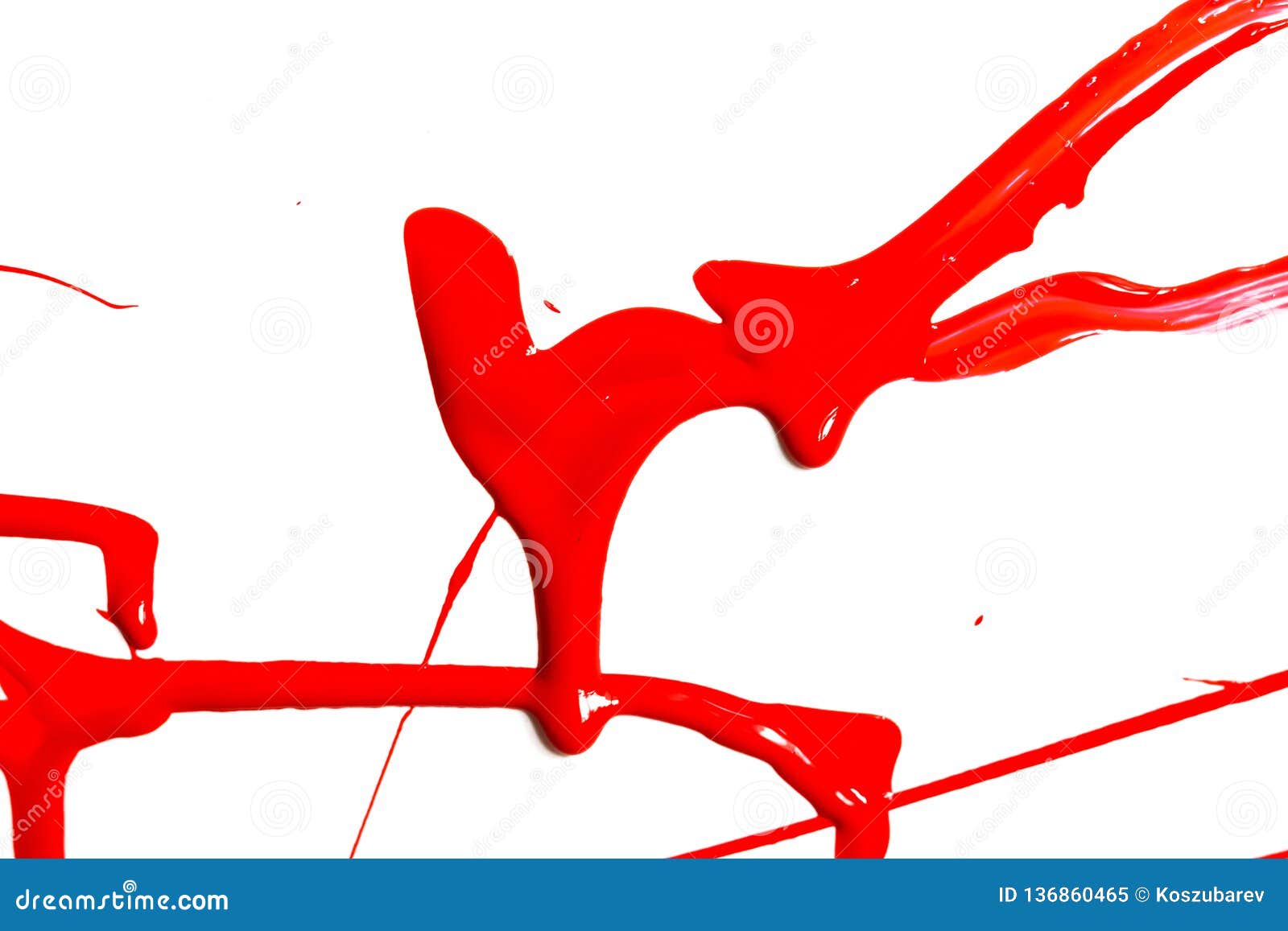 Red Paint Close Up on a White Background Stock Image - Image of splash ...