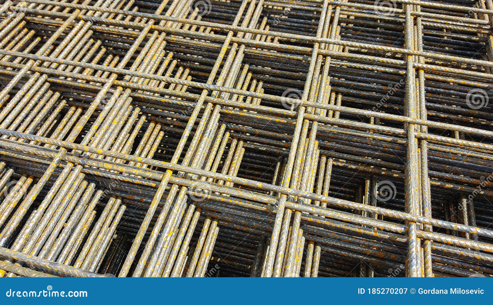 Thick Reinforcement Wires, Stacked in a Mesh Shape Stock Image - Image ...