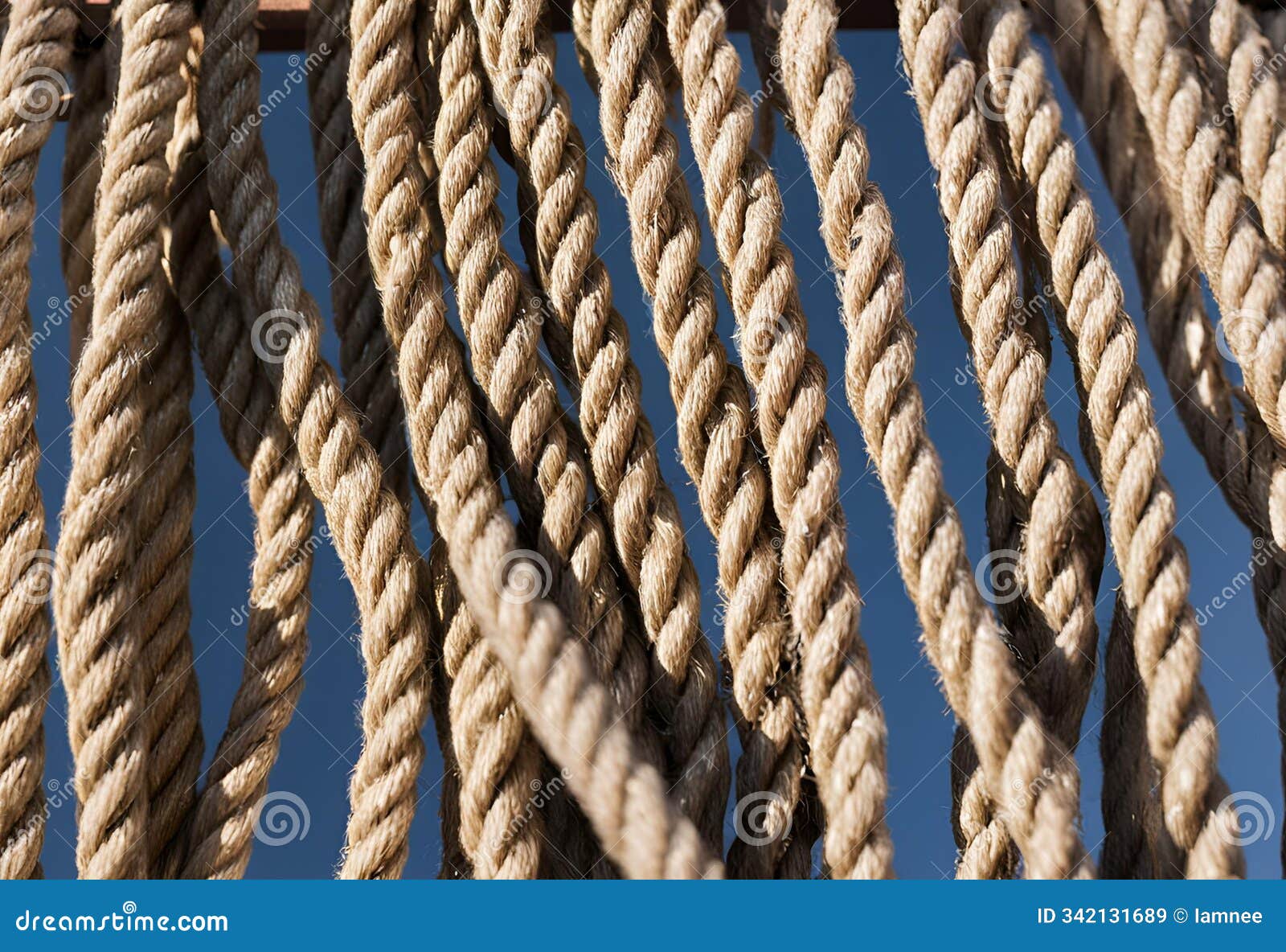 Thick Rope Stored And Hung In Various Spots.AI Generated Royalty-Free ...