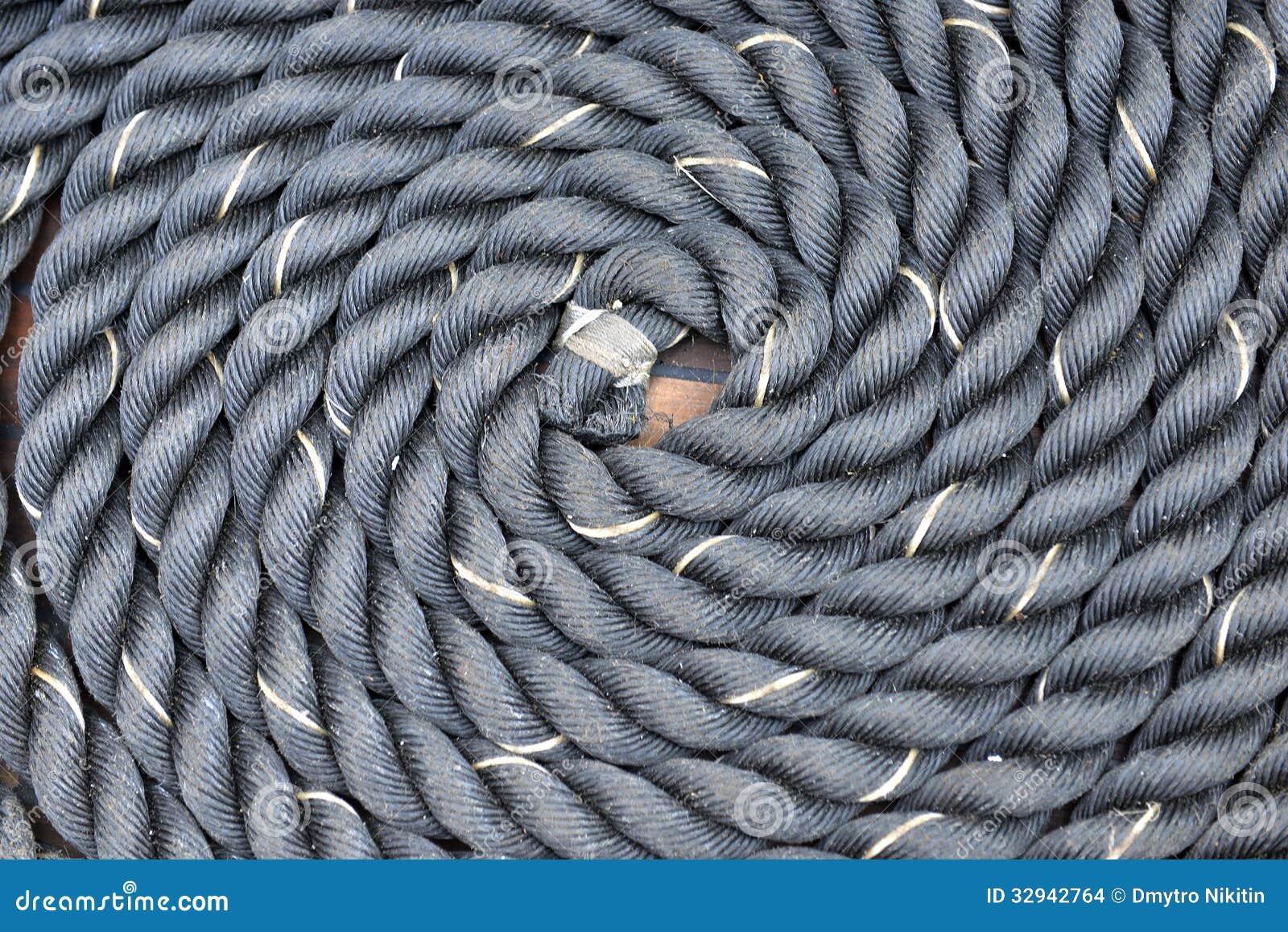 Thick Rope Wrapped in a Spiral Stock Photo - Image of vessel, sailing ...