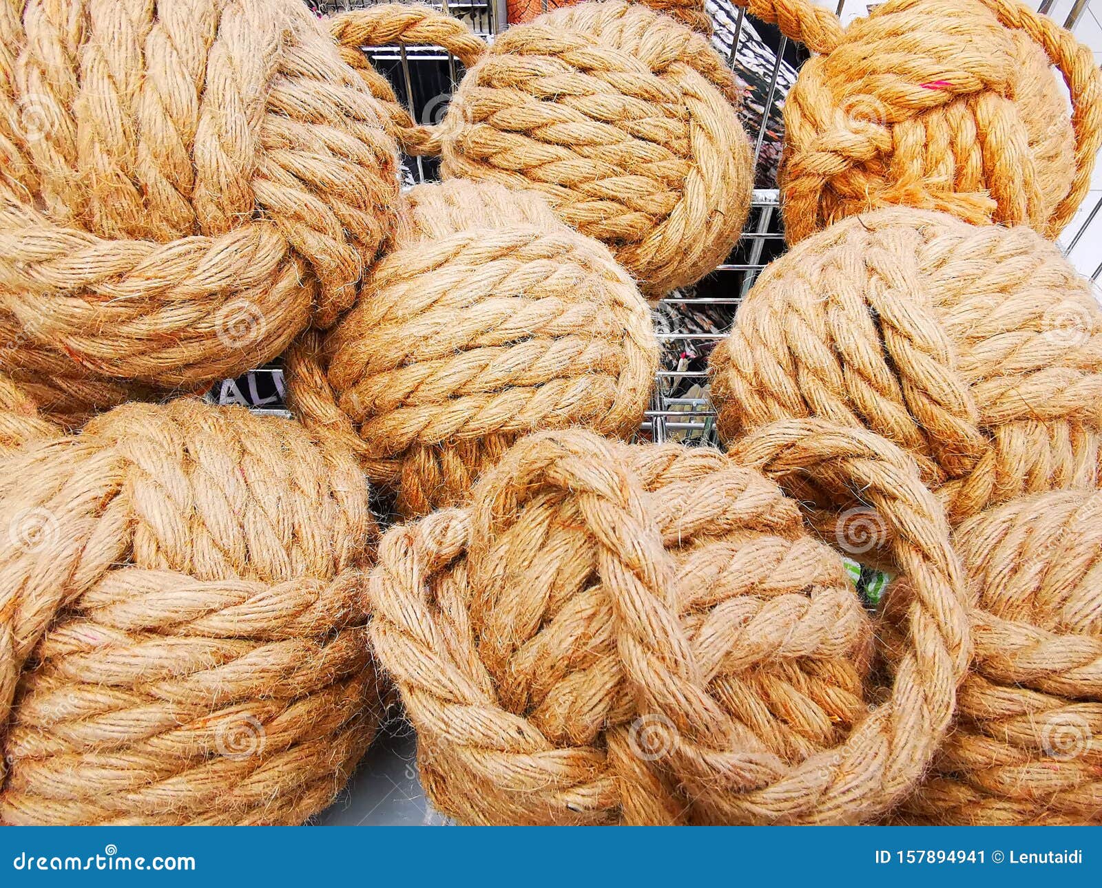 Thick Ropes in the Form of Clew Stock Image - Image of fiber, clew ...