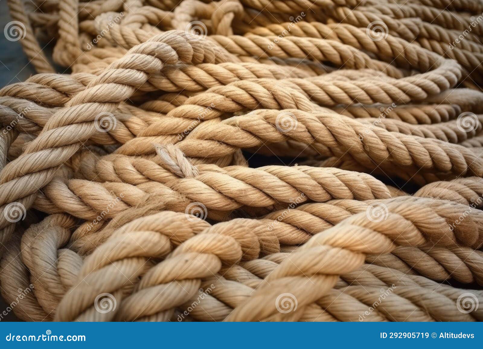 Thick Ropes on the Ground without Any Usage Stock Image - Image of ...