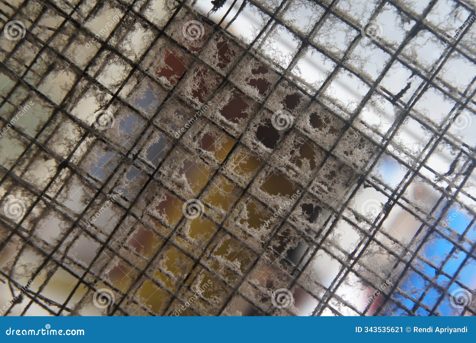 A Thick Rusty and Dusty Welded Wire Mesh Was Placed on the Wall. Stock ...