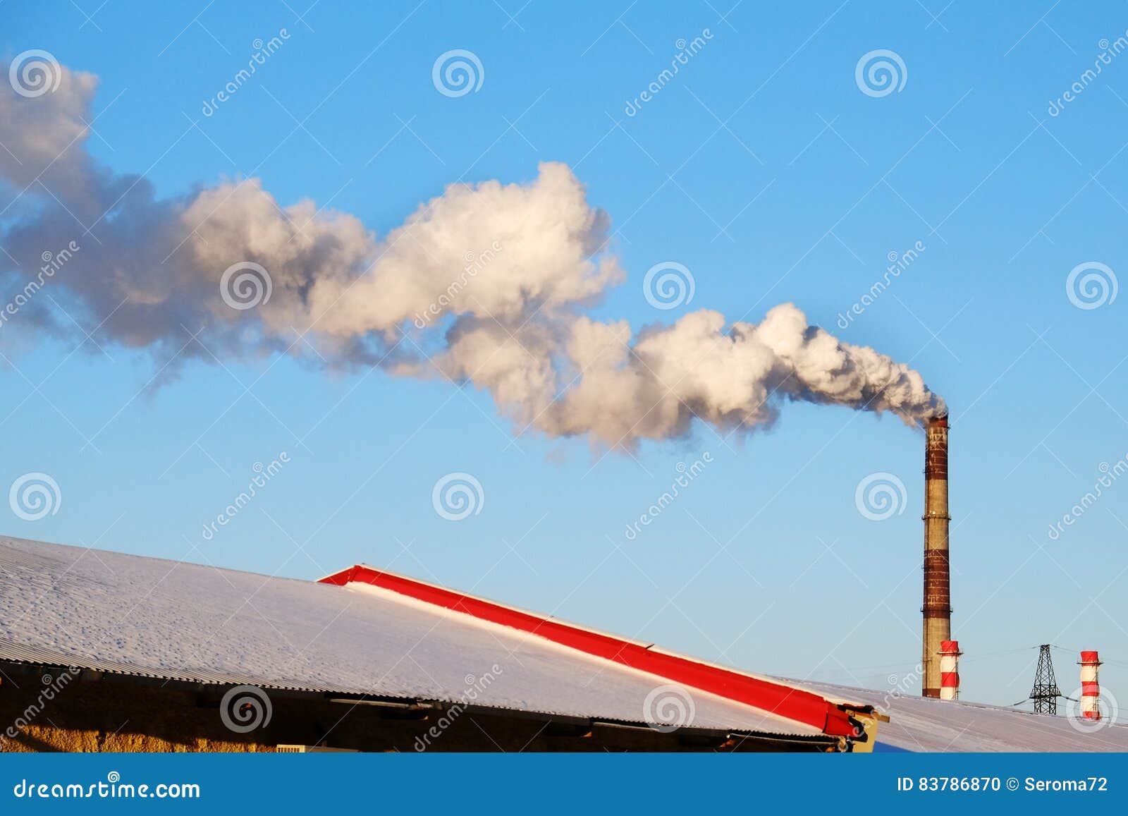 Thick Smoke Belching from Factory Chimneys Stock Photo - Image of fumes ...