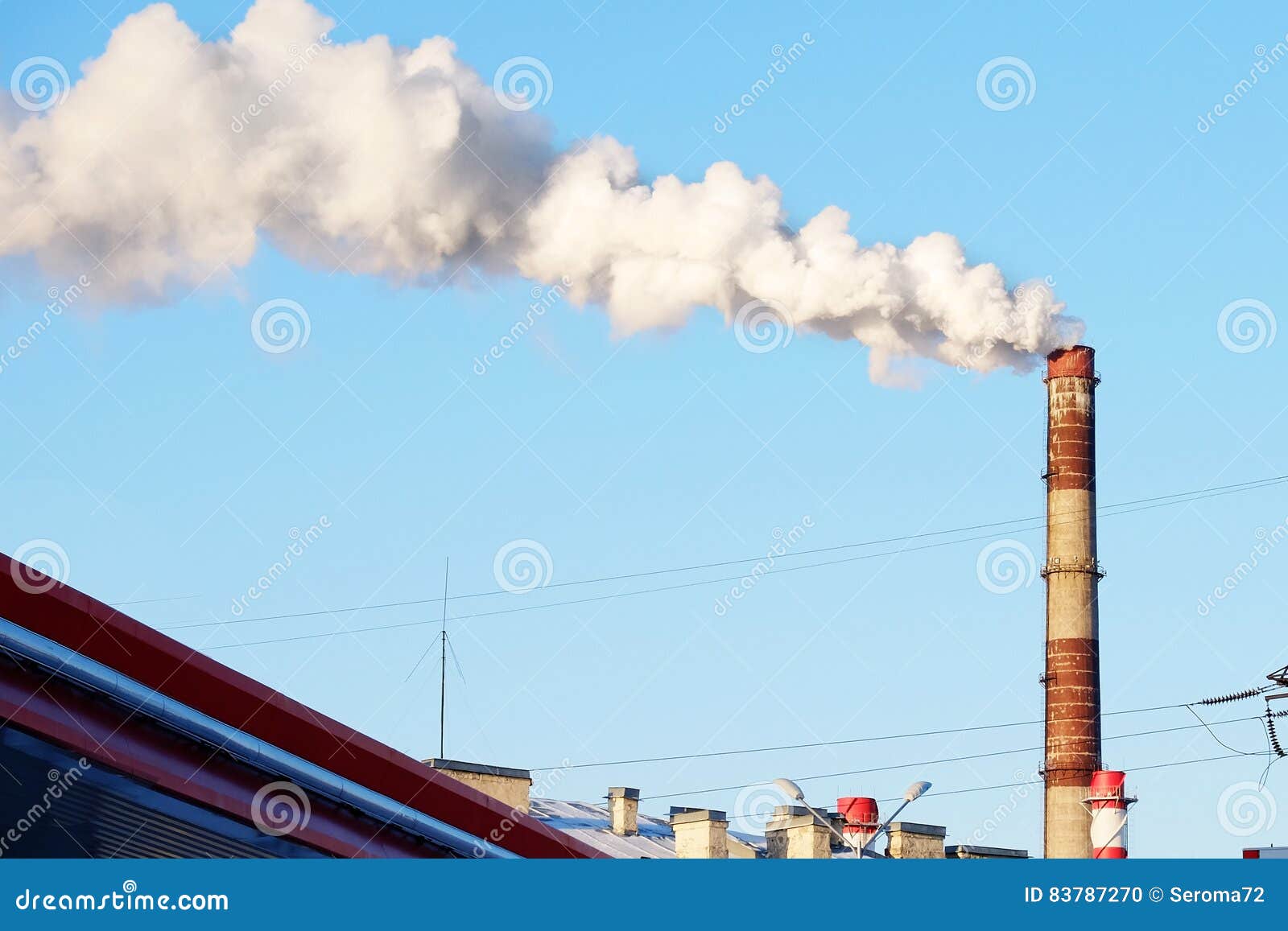 Thick Smoke Belching from Factory Chimneys Stock Photo - Image of black ...