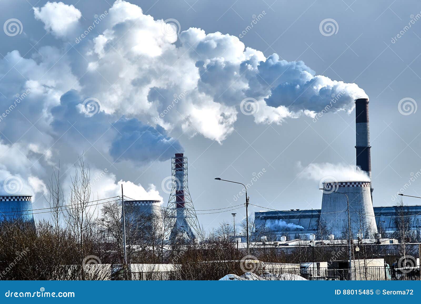 Thick Smoke Belching from Factory Chimneys Stock Image - Image of ...