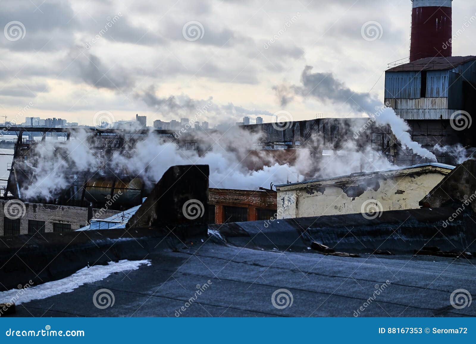 Thick Smoke Belching from Factory Chimneys Stock Image - Image of ...