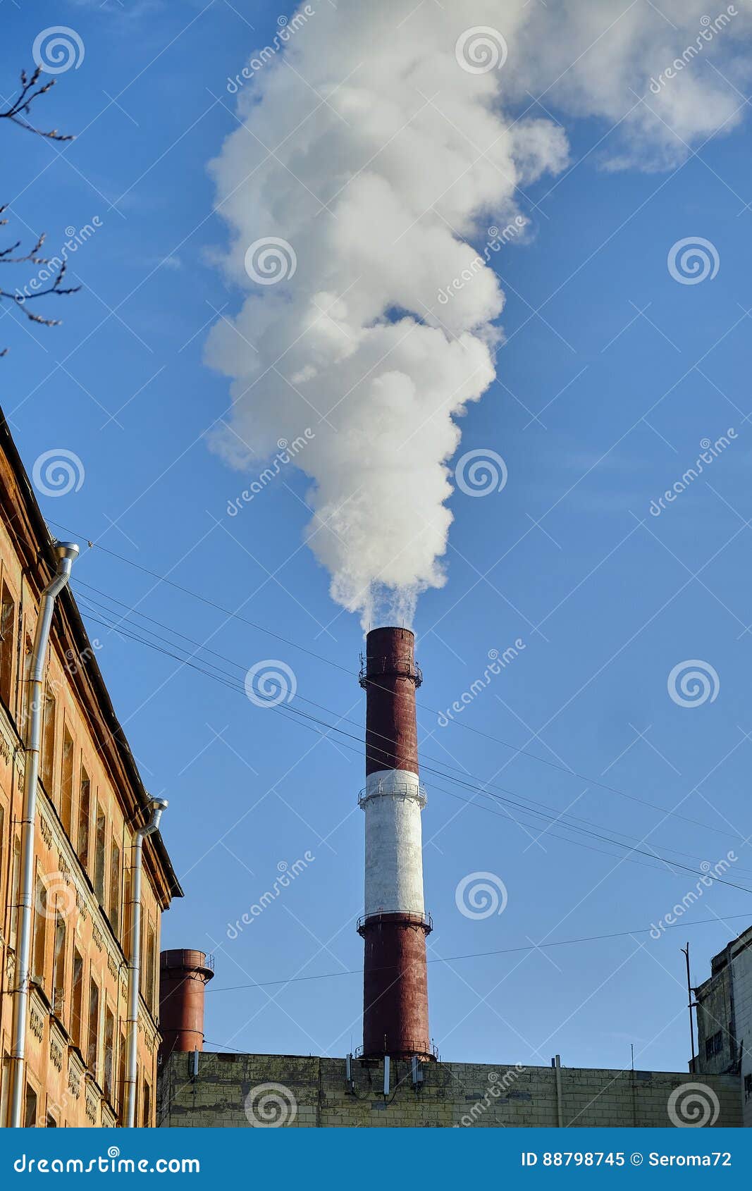 Thick Smoke Belching from Factory Chimneys Stock Image - Image of ...