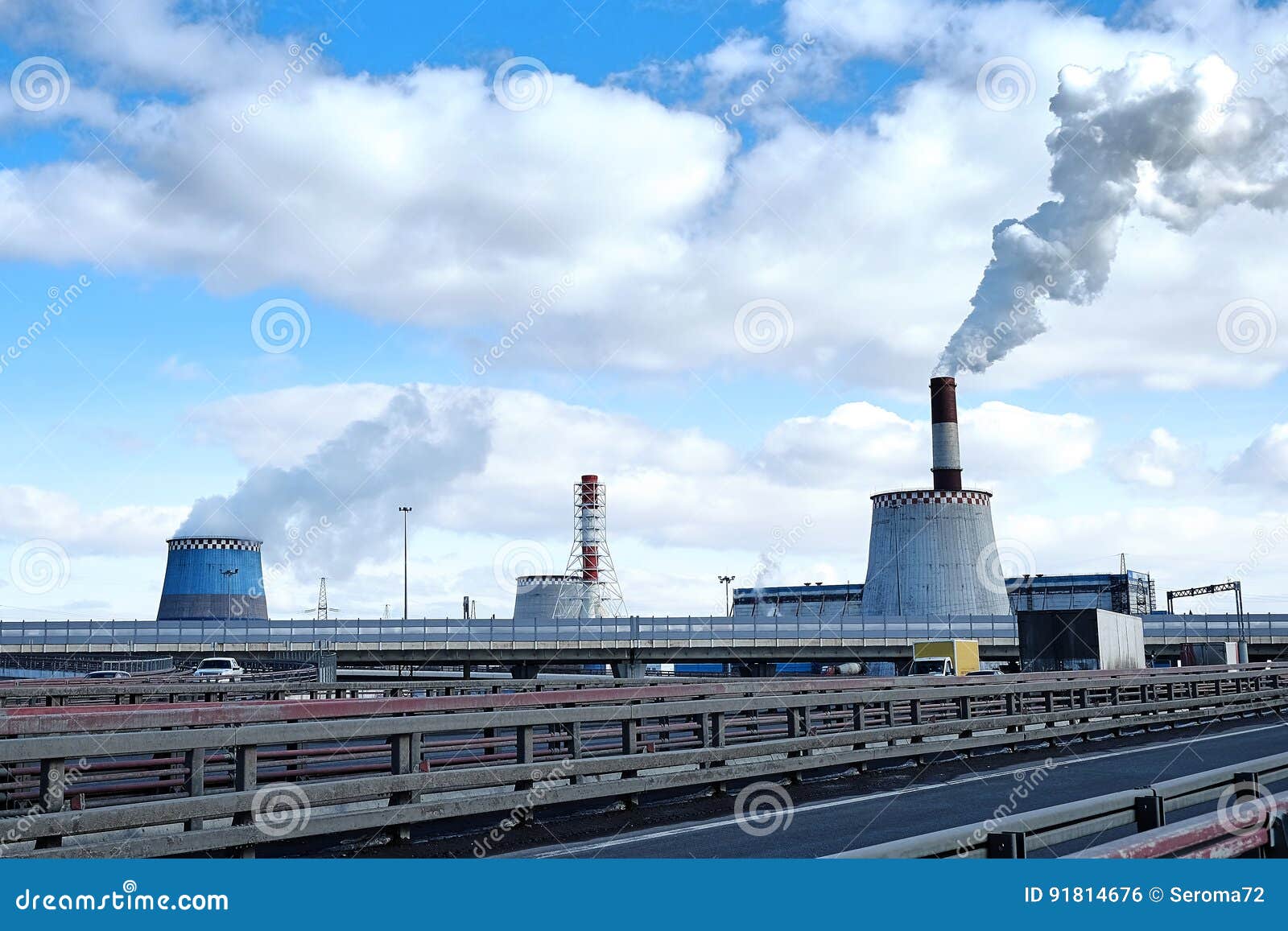 Thick Smoke Belching from Factory Chimneys Stock Photo - Image of black ...