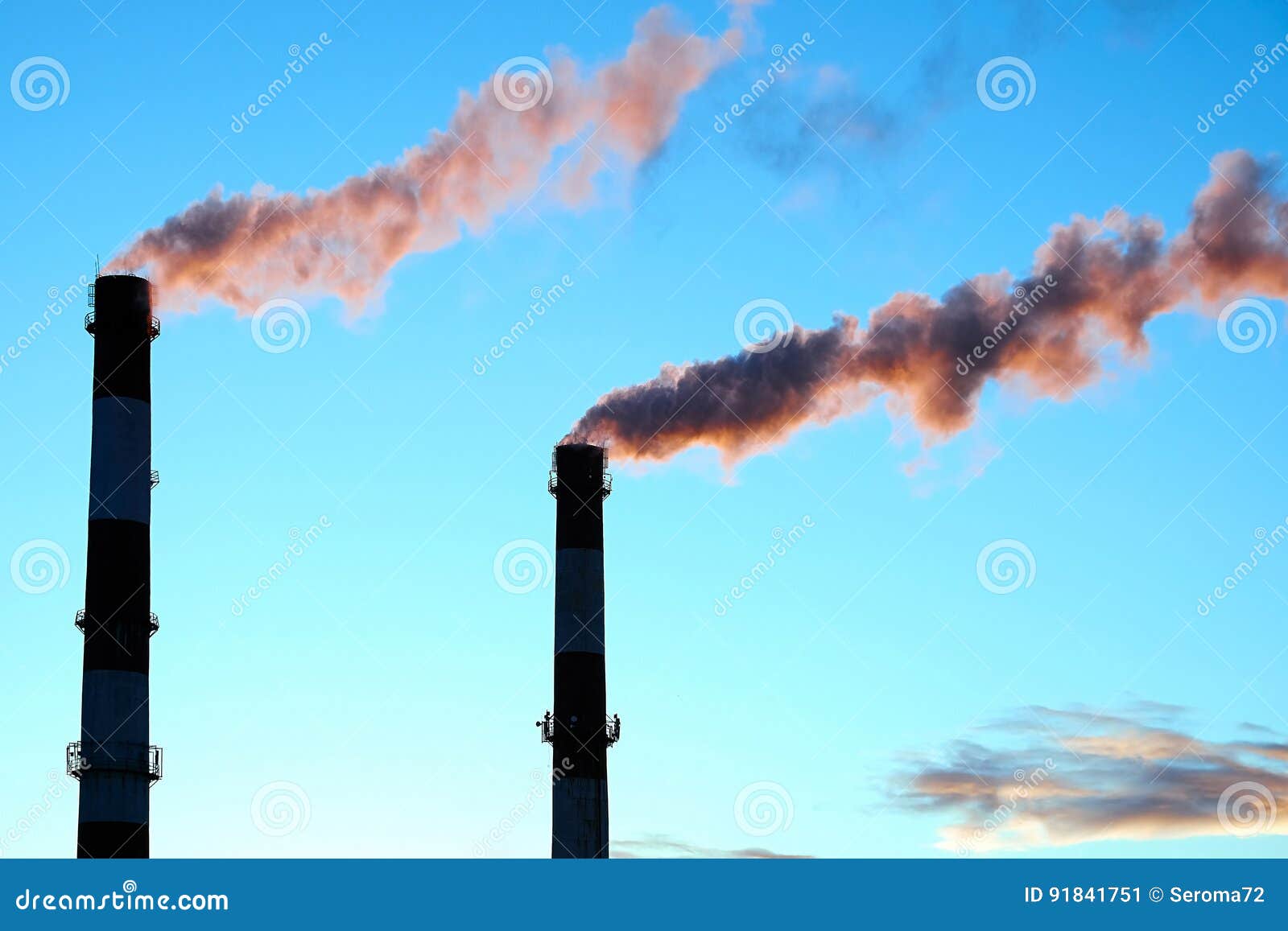 Thick Smoke Belching from Factory Chimneys Stock Image - Image of ...