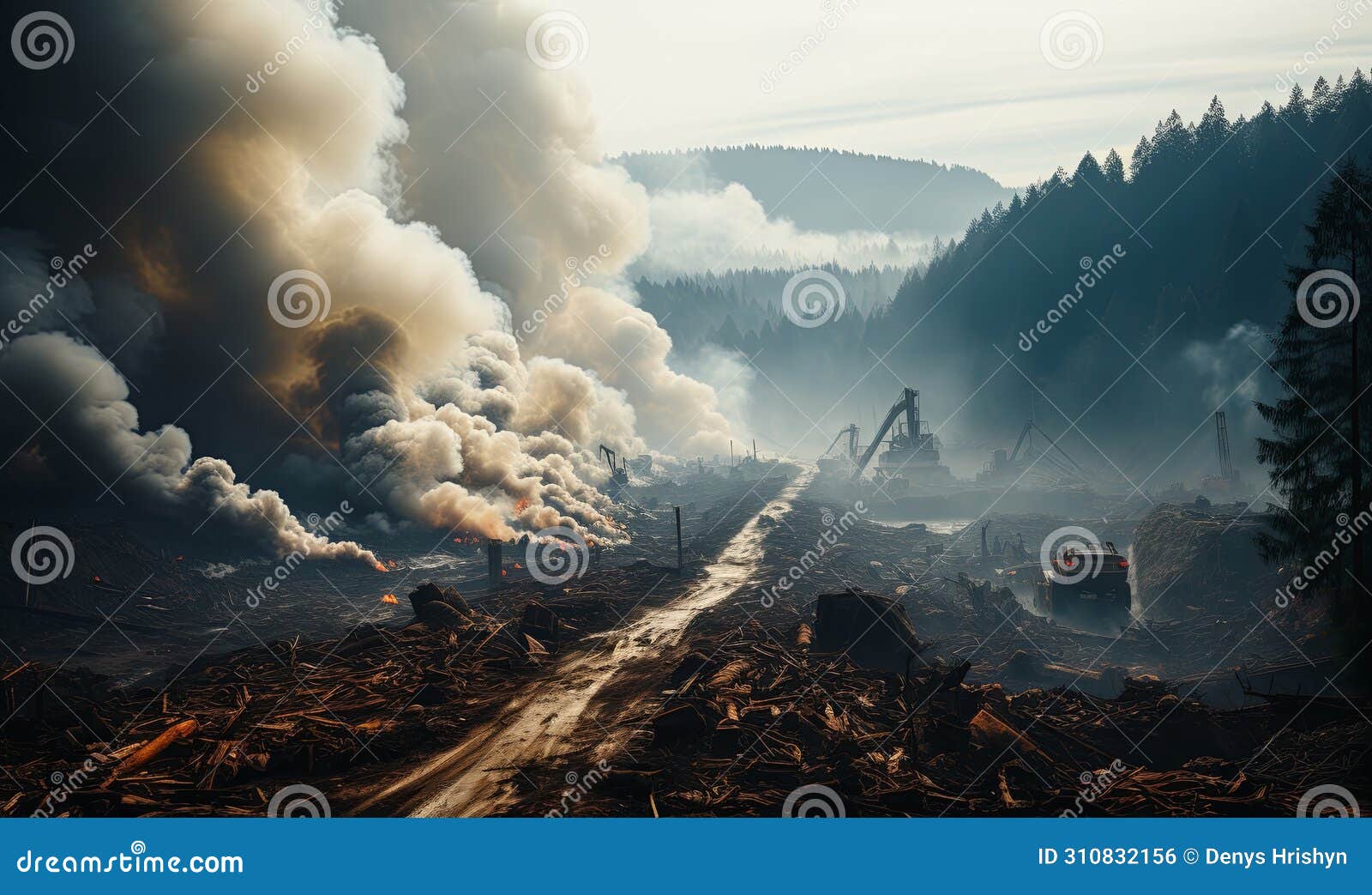 Thick Smoke Billowing from Forest Fire Stock Photo - Image of ...