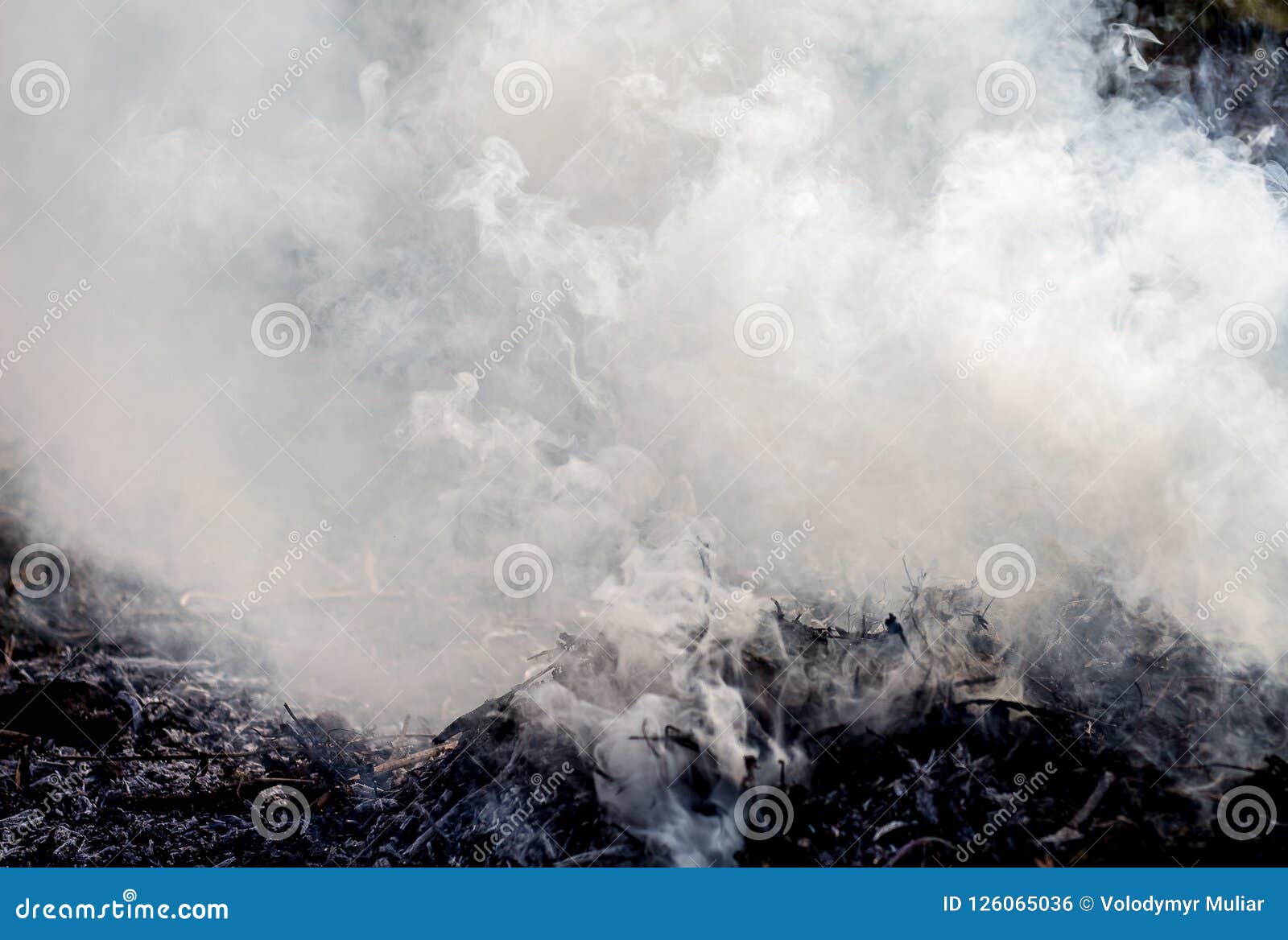 Thick Smoke from Burning Garbage. the Texture of Smoke. Pollution of ...