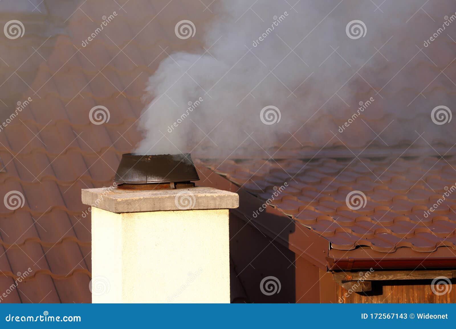 Thick Smoke Coming Out of the Chimney Causing Air Pollution Stock Image ...