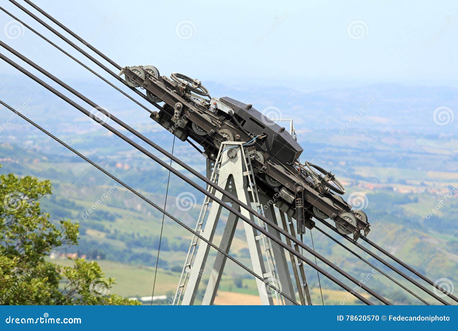 Thick Steel Cables and Pulleys for the Cableway Stock Photo - Image of ...