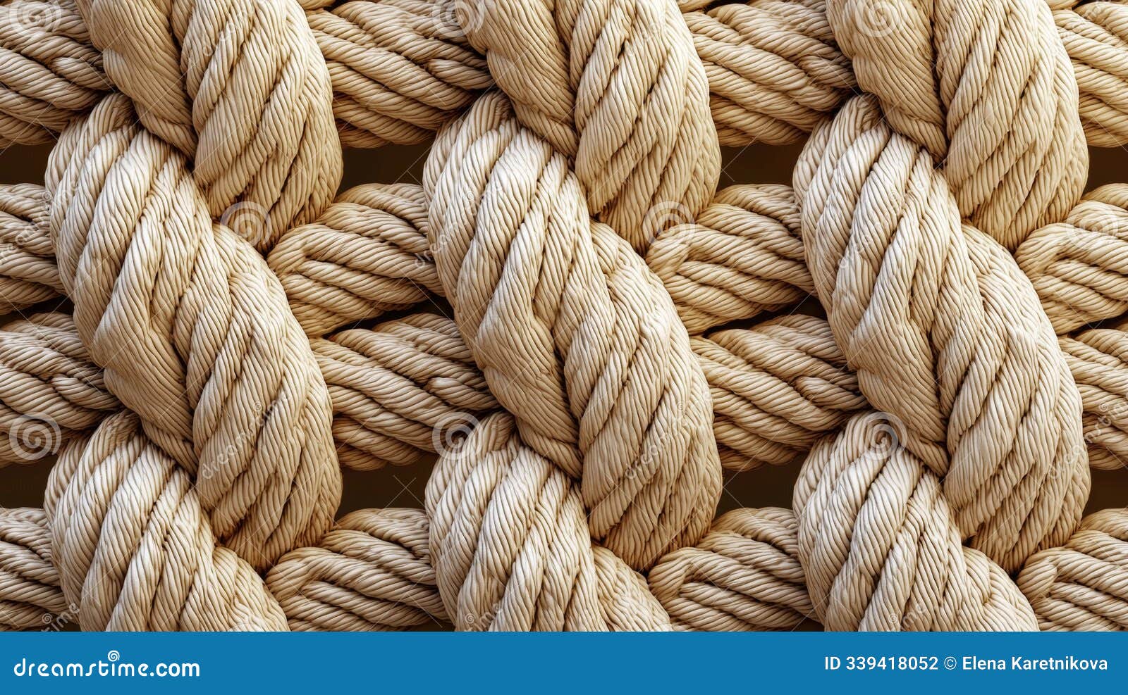 Thick Strands of Hemp Rope are Woven Together Creating a Repeating ...
