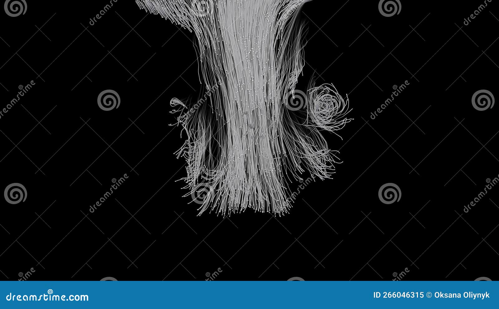 Thick Stream of Threads from Top Monochrome on Black Background ...