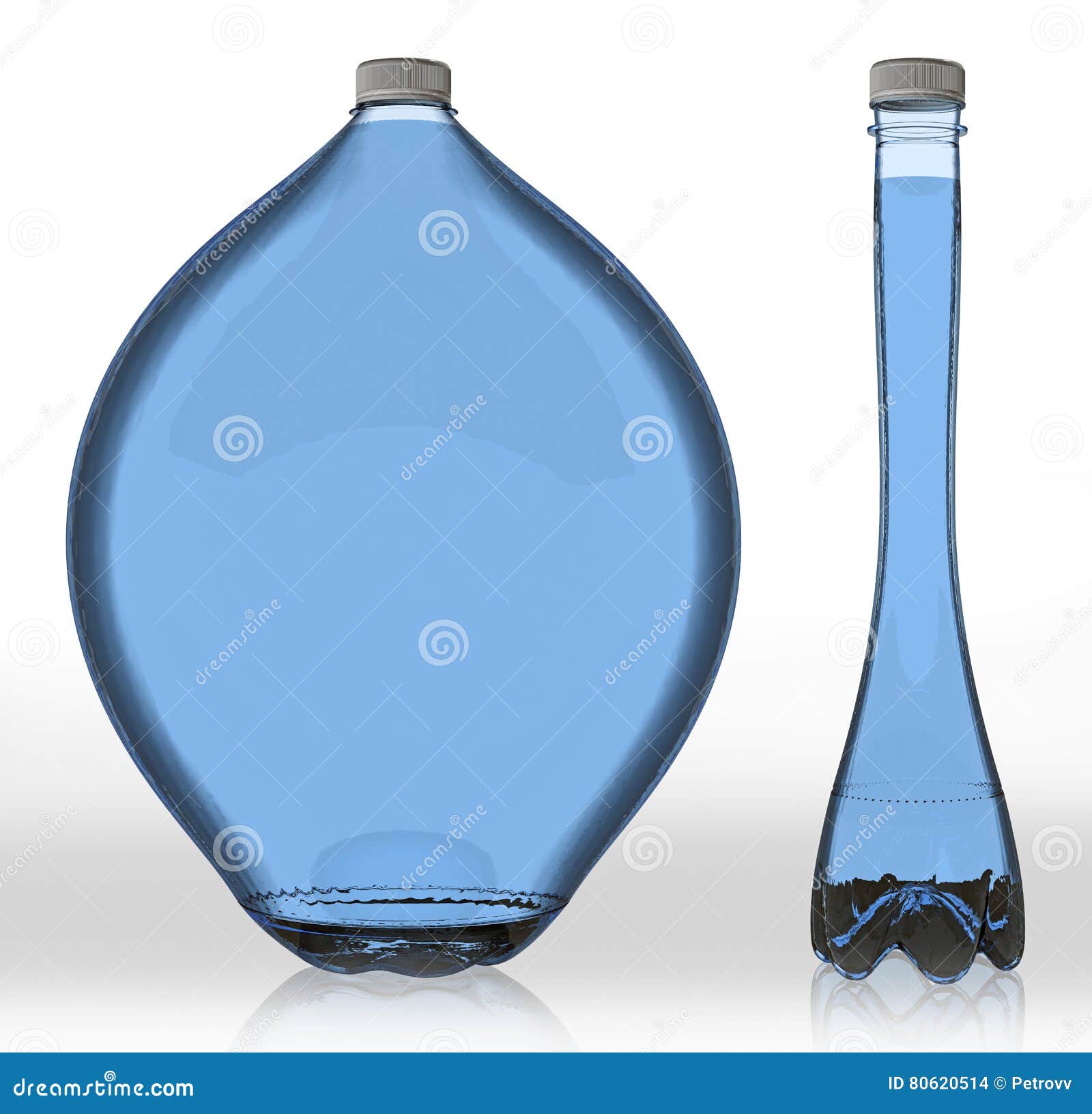 Thick and Thin Bottle. 3d Rendering Stock Illustration - Illustration ...