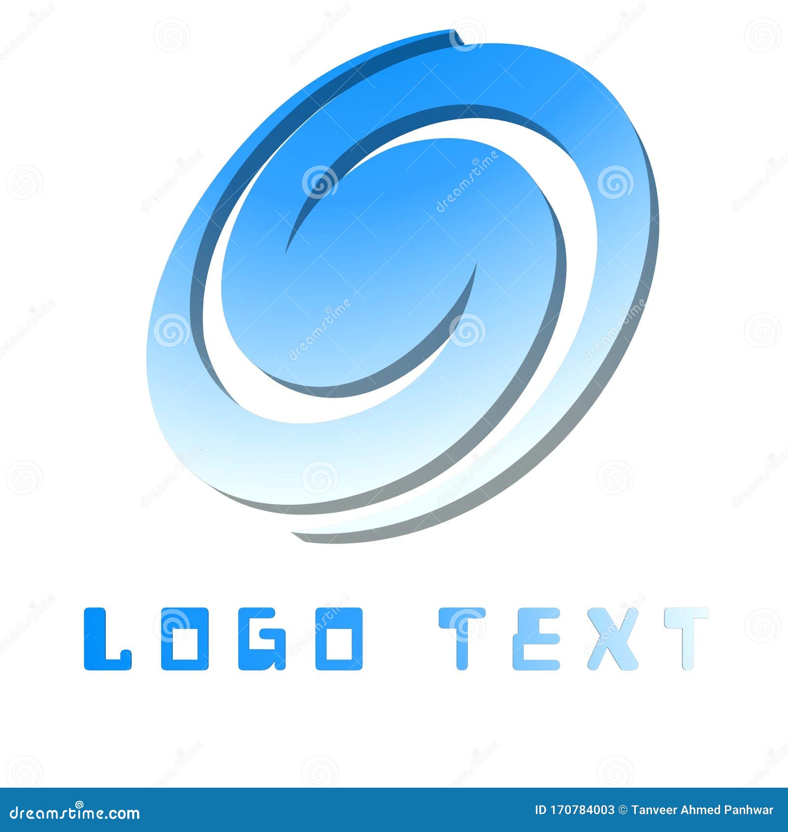Rounded gradient 3D logo stock illustration. Illustration of line ...