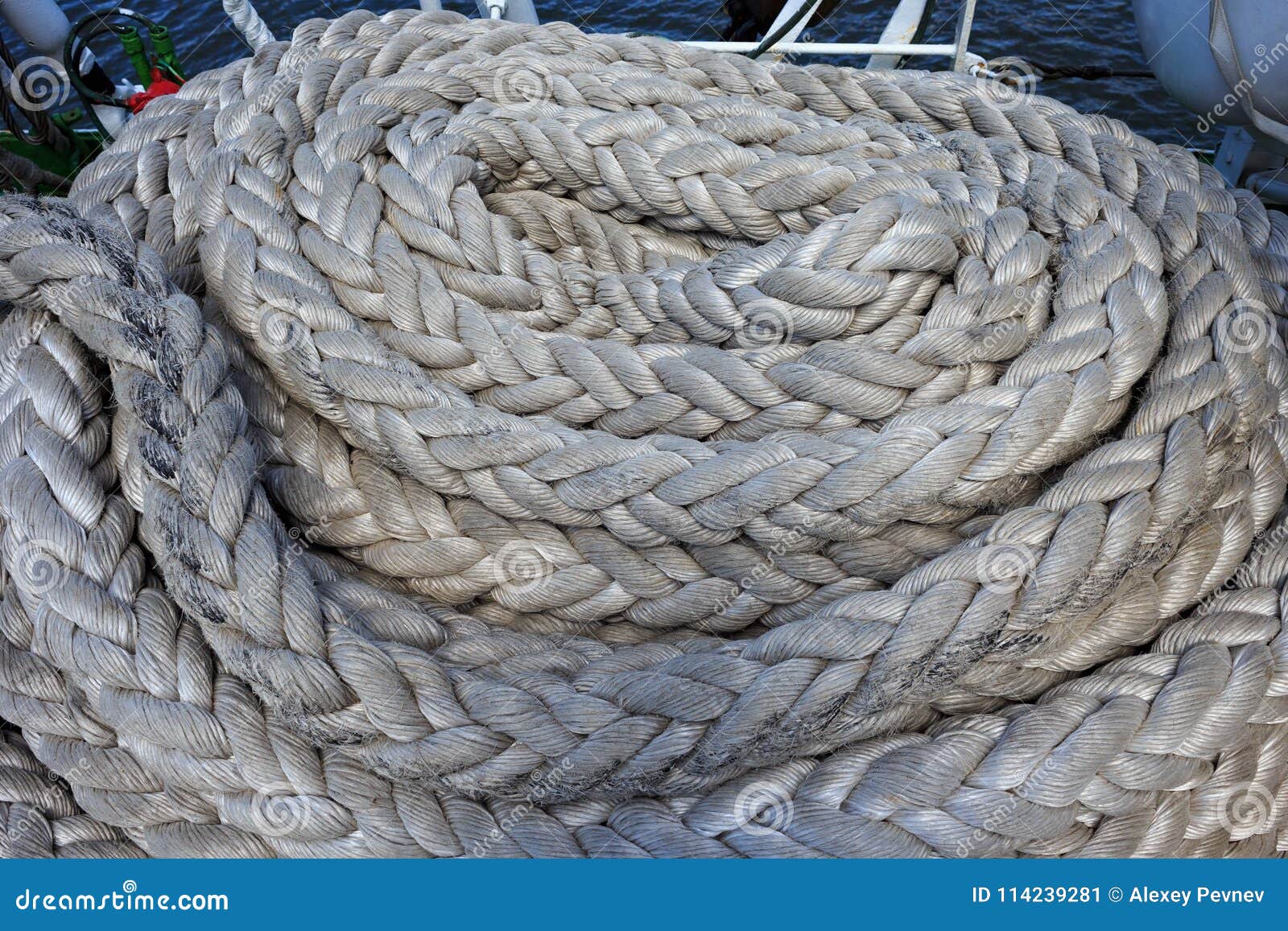 Thick white ropes. stock image. Image of rigging, rope - 114239281