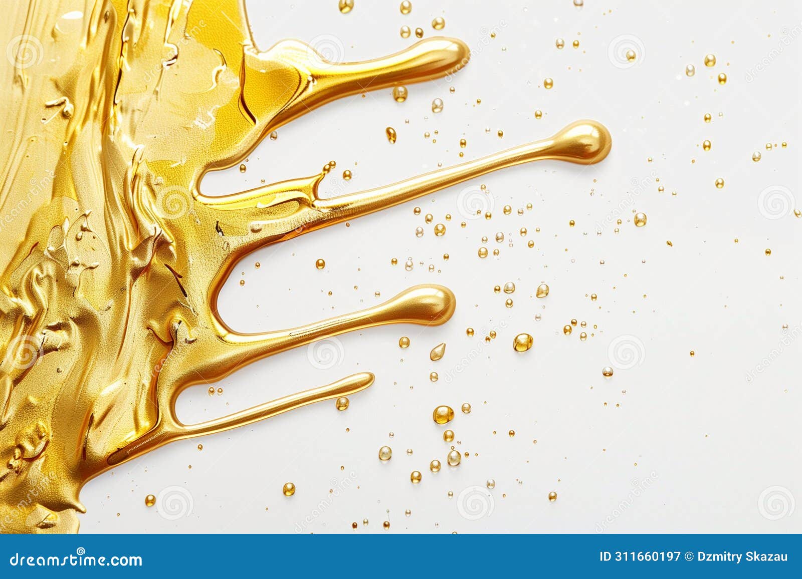 A Thick Yellow Liquid Flowing Over a White Surface. Stock Image - Image ...