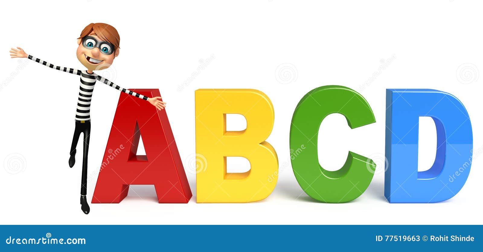 Kid Boy With Abcd Sign Royalty-Free Cartoon | CartoonDealer.com #77498117