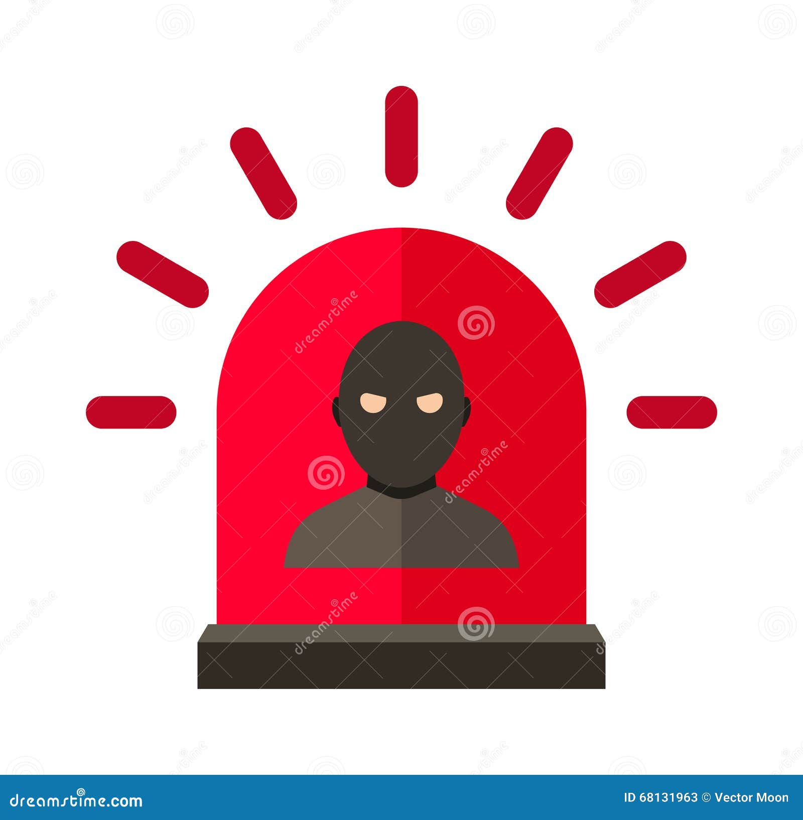 Thief Alert Vector Illustration. Stock Vector - Illustration of burglar ...