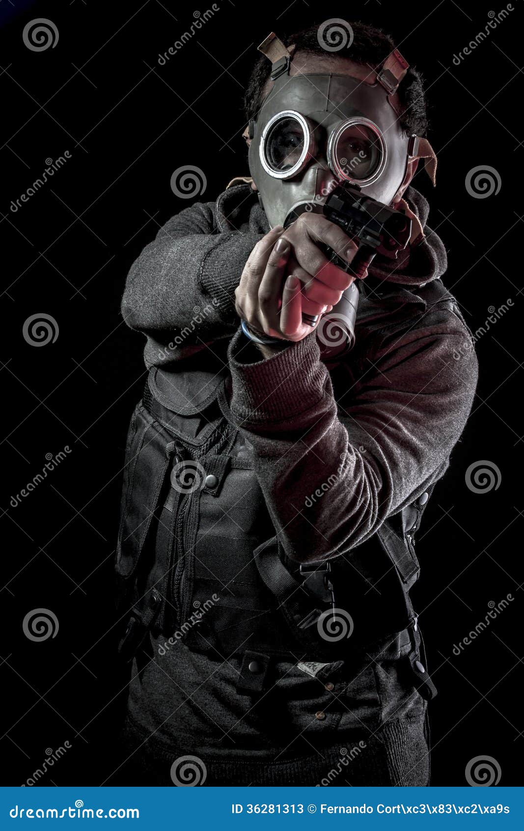 Thief, Armed Man with Black Leather Jacket, Dangerous Stock Image ...