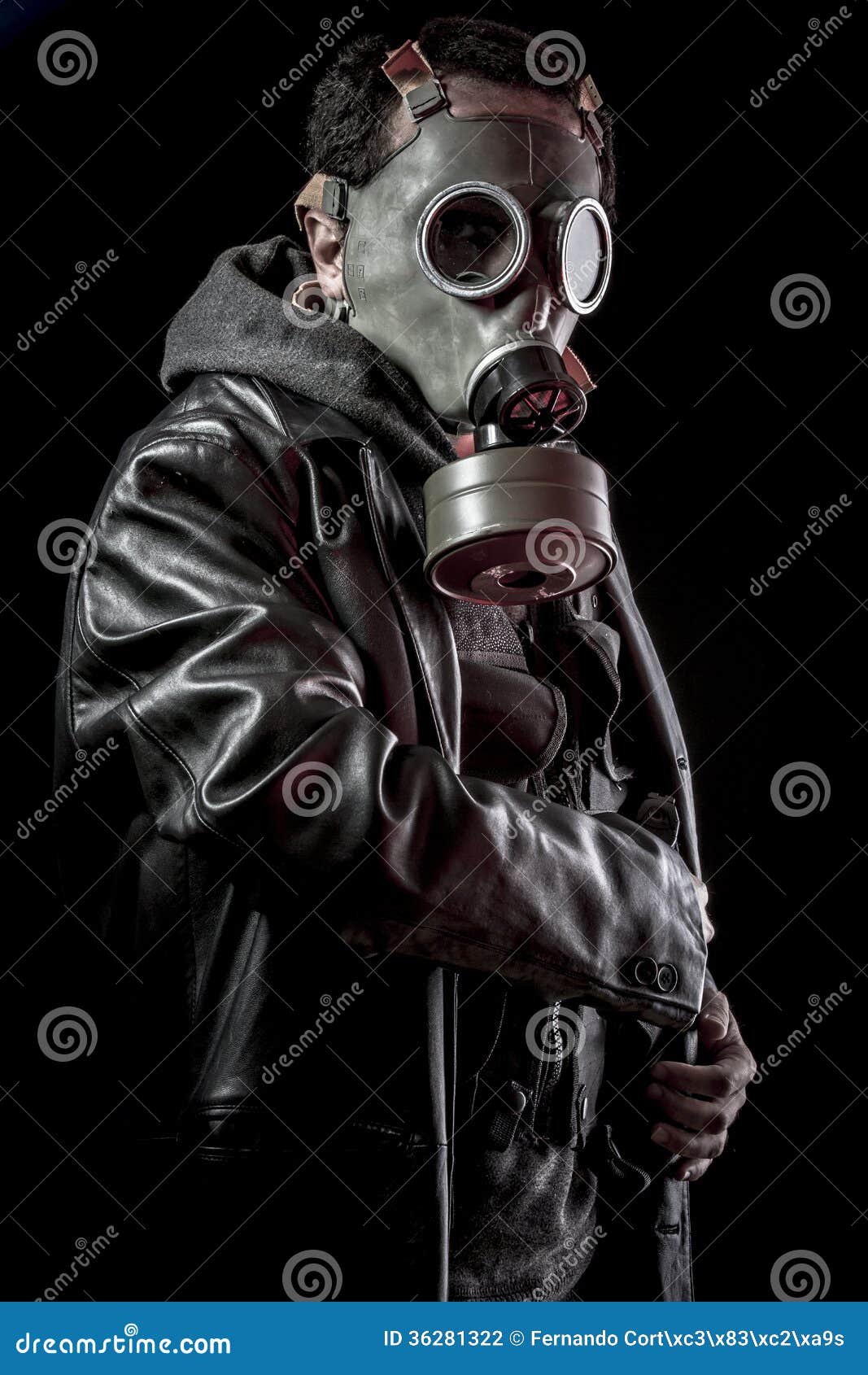 Thief, Armed Man with Black Leather Jacket, Dangerous Stock Photo ...