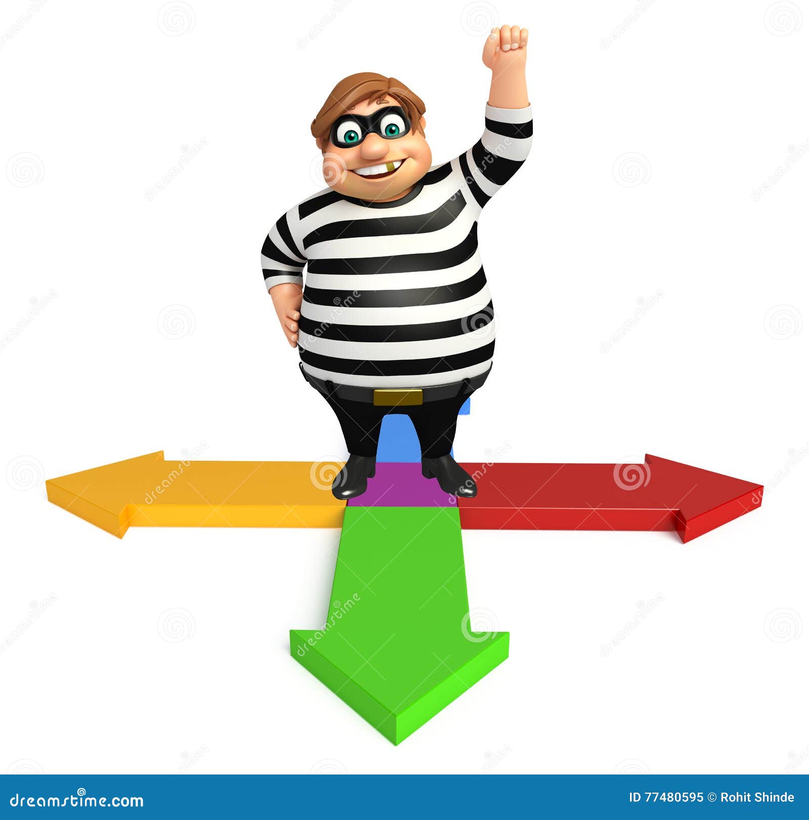 Thief with Arrow sign stock illustration. Illustration of danger - 77480595