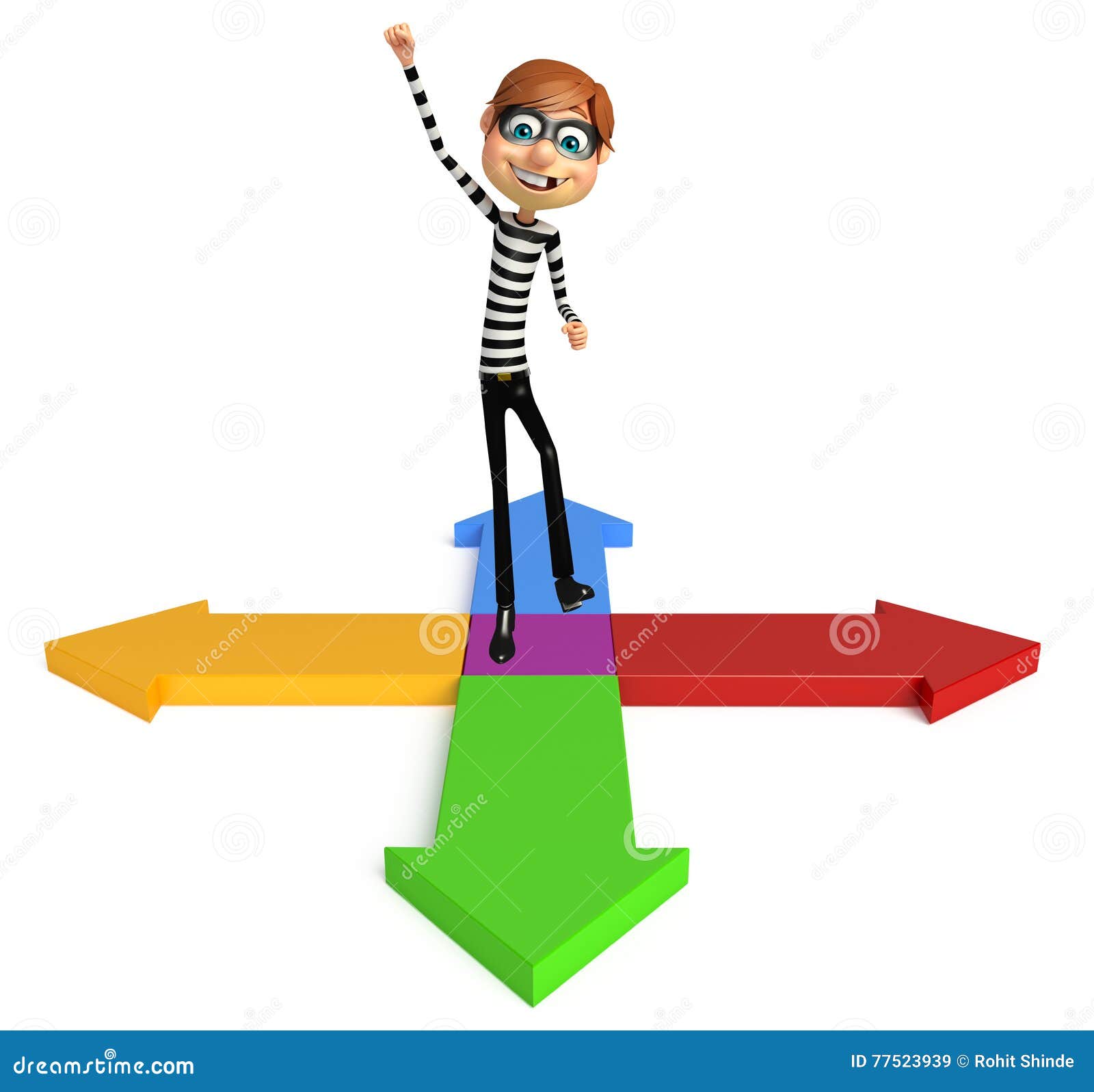Thief with Arrow sign stock illustration. Illustration of danger - 77523939