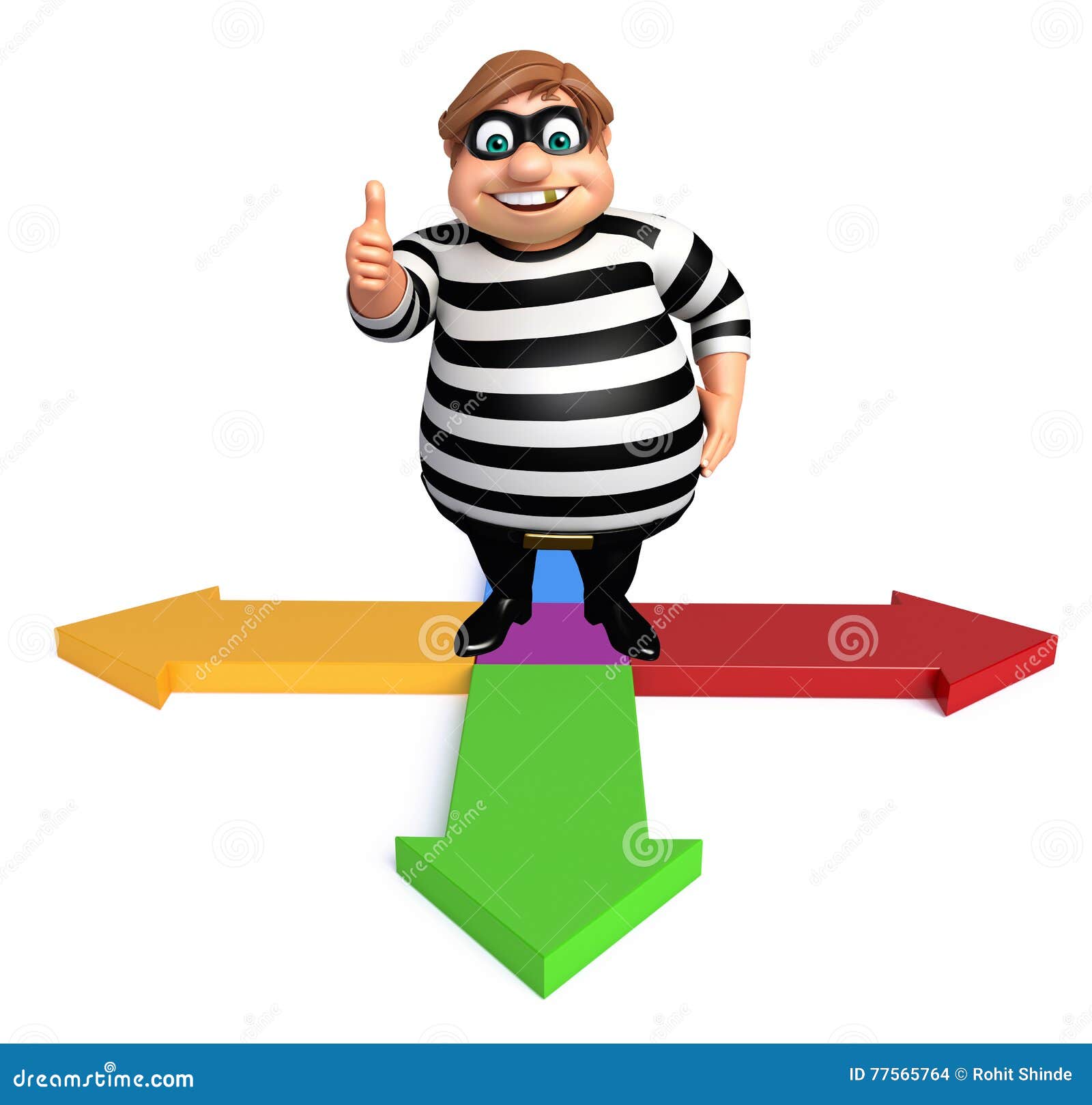 Thief with Arrow sign stock illustration. Illustration of rapine - 77565764
