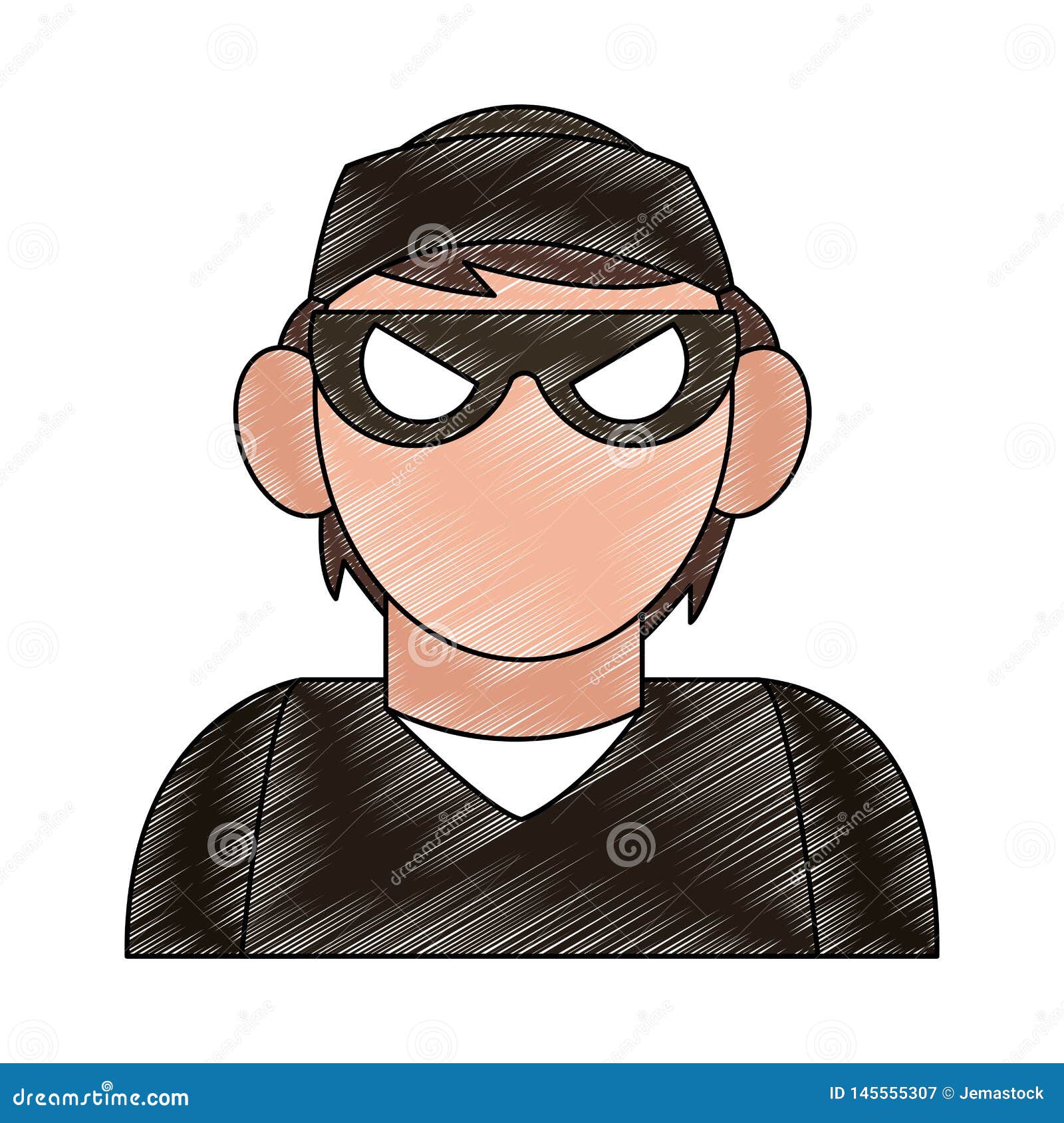 Thief Avatar Profile Scribble Stock Vector - Illustration of vector ...