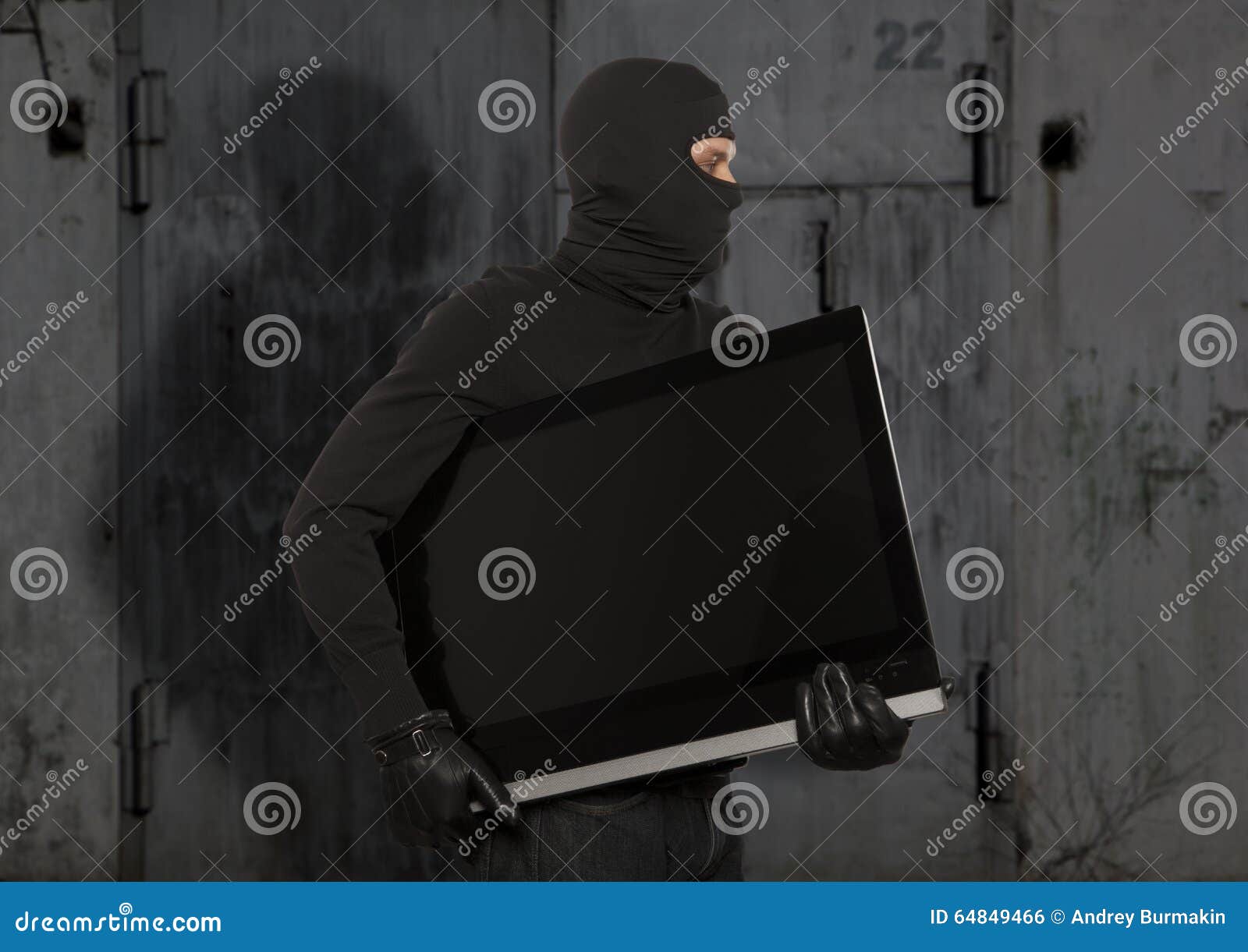 Thief with balaclava stock photo. Image of business, robber - 64849466