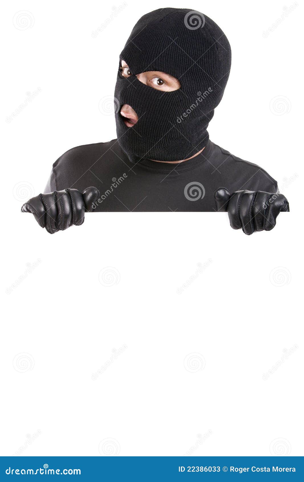 Thief with banner stock image. Image of black, bandit - 22386033