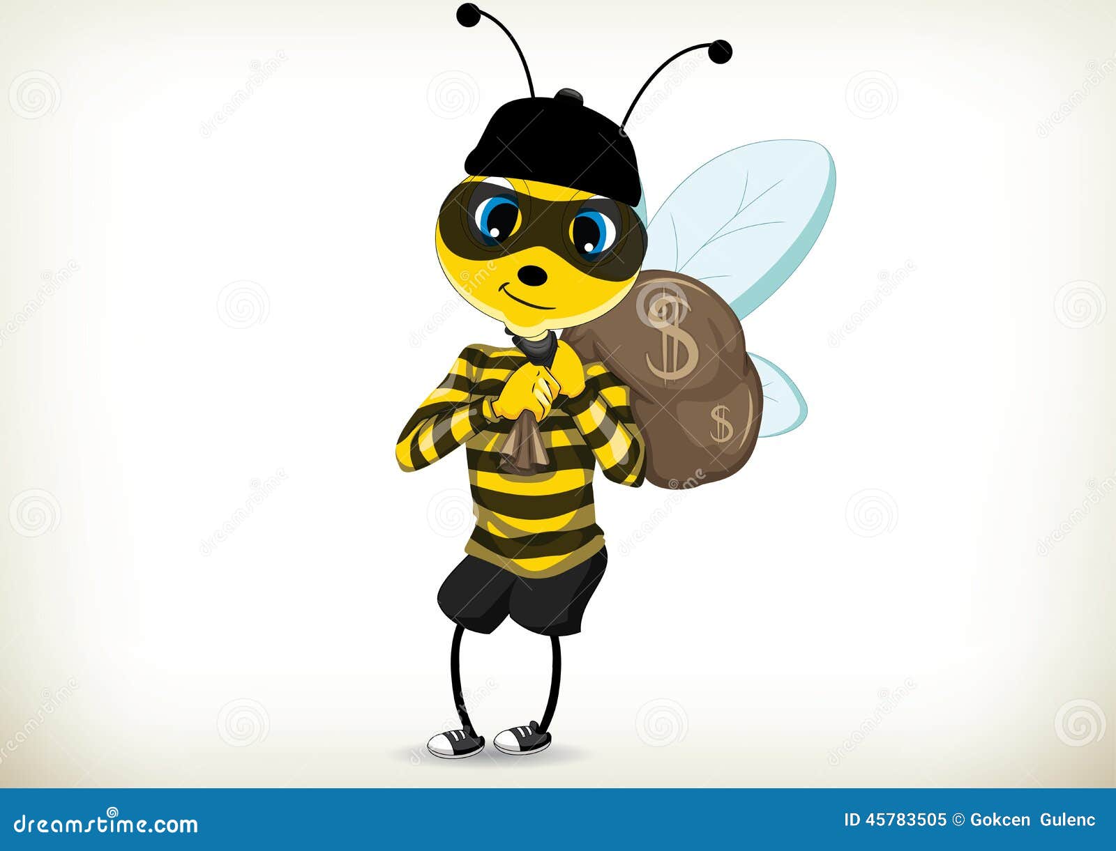 Thief Bee stock vector. Illustration of burglar, drawing - 45783505