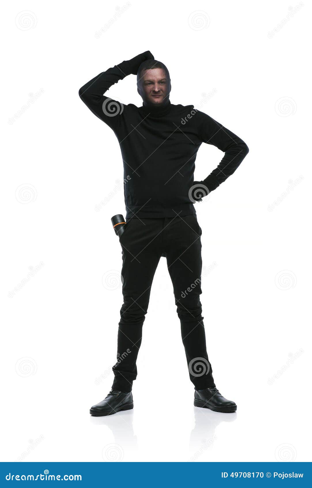 Thief in black mask stock photo. Image of adult, male - 49708170