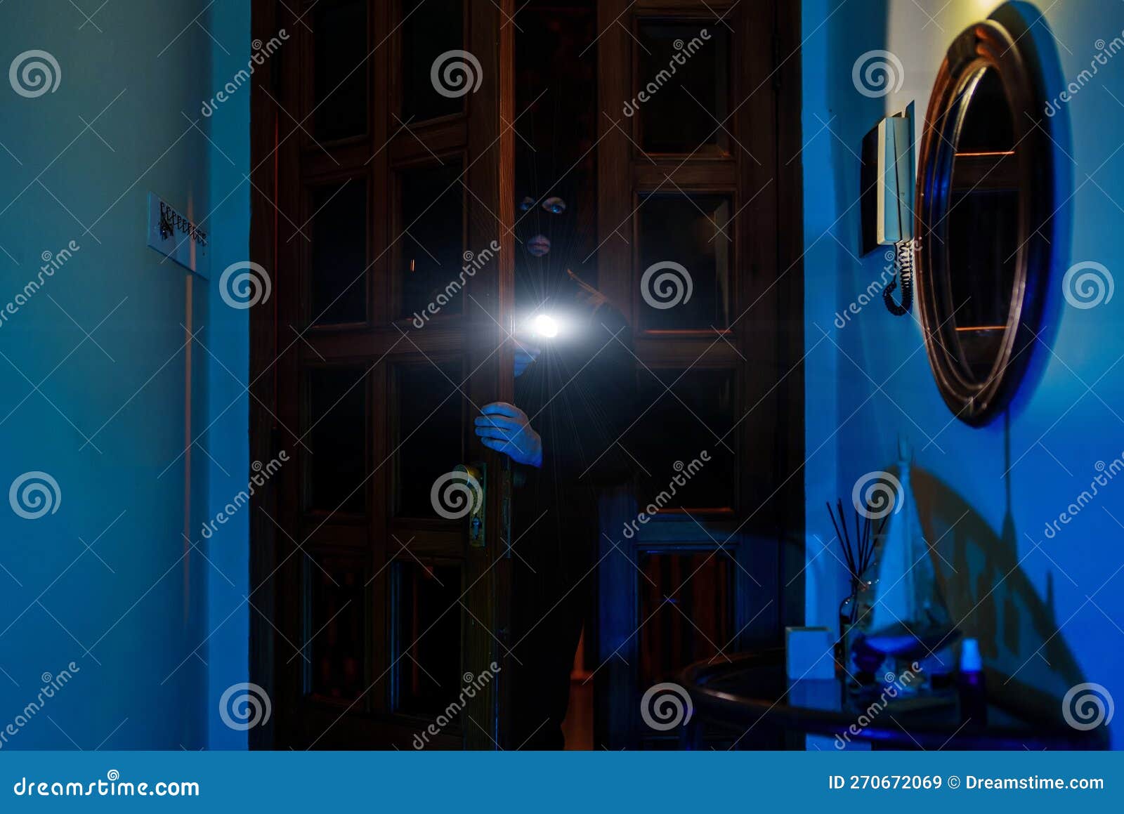 The Thief Breaks into the House Stock Image - Image of burglary ...