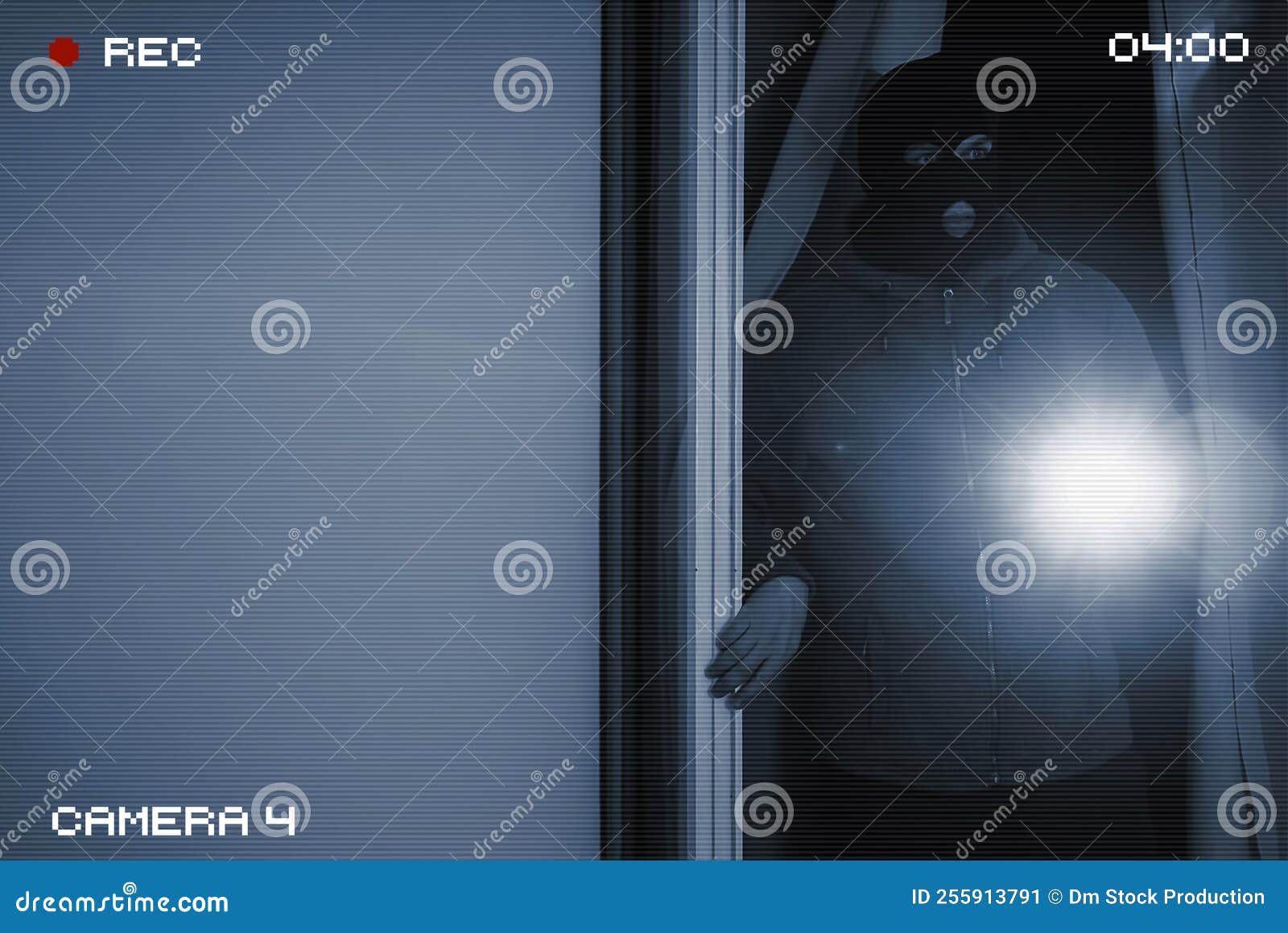 Masked Robber with Flashlight Torch Stock Image - Image of burglary ...