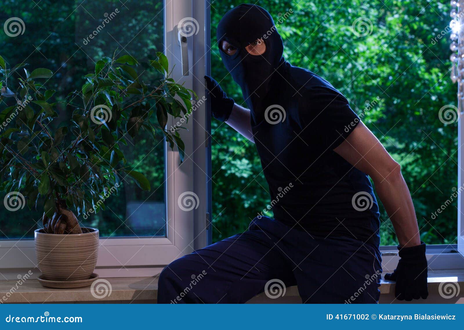 The Thief Broke into the Apartment Stock Photo - Image of gangster ...