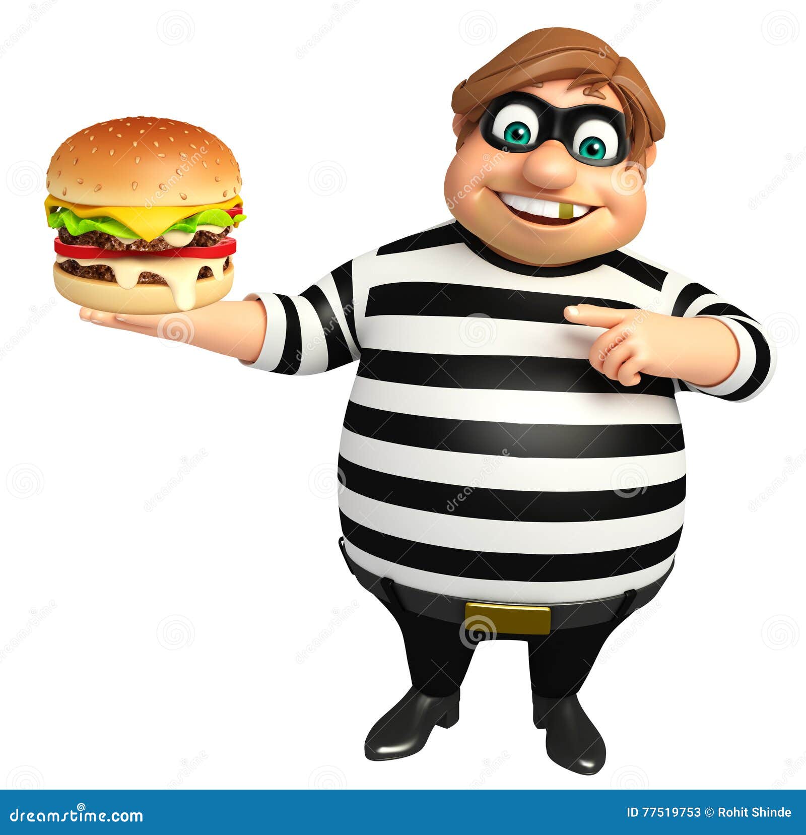 Thief with Burger stock illustration. Illustration of gangster - 77519753
