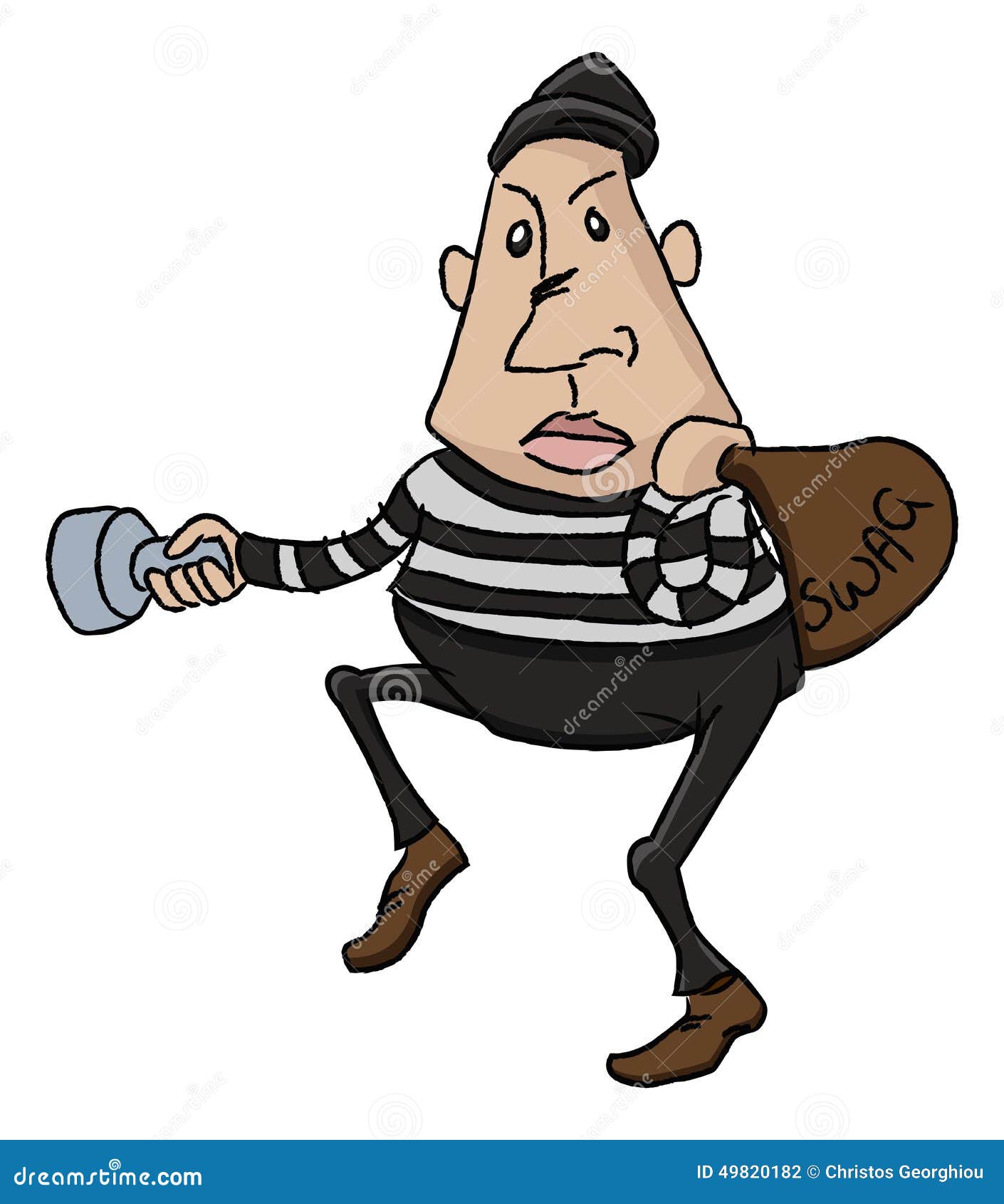 Thief or burglar cartoon stock vector. Illustration of flashlight ...