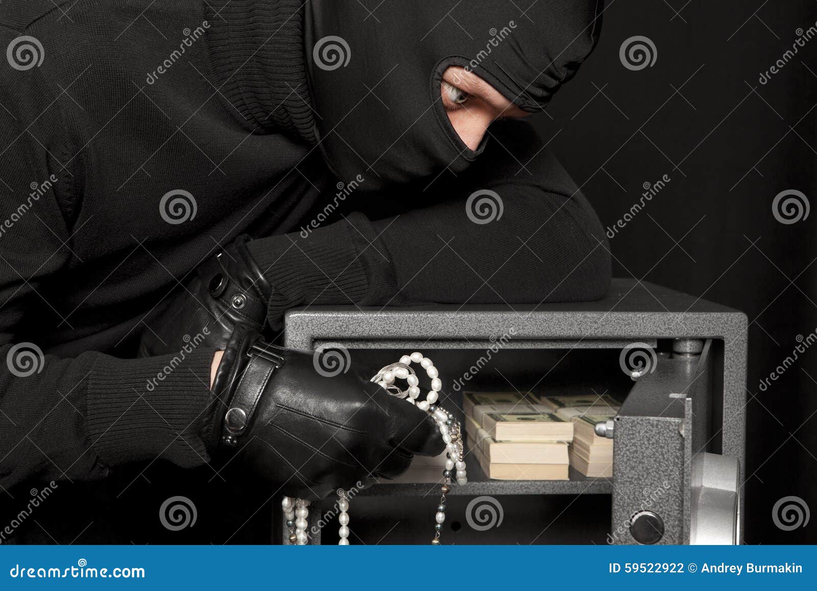 Thief Burglar and Home Safe Stock Photo - Image of danger, force: 59522922